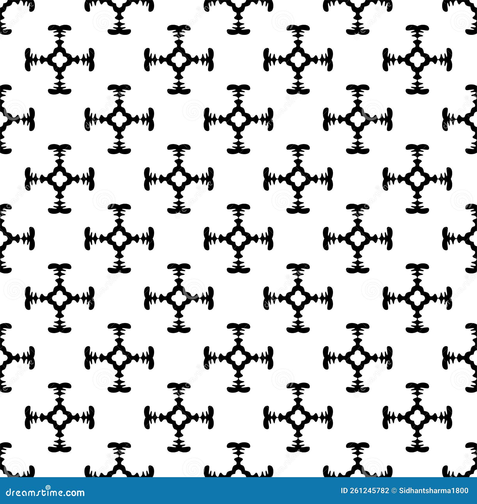 Vector Black Seamless Repeated Pattern on White Background Vector ...