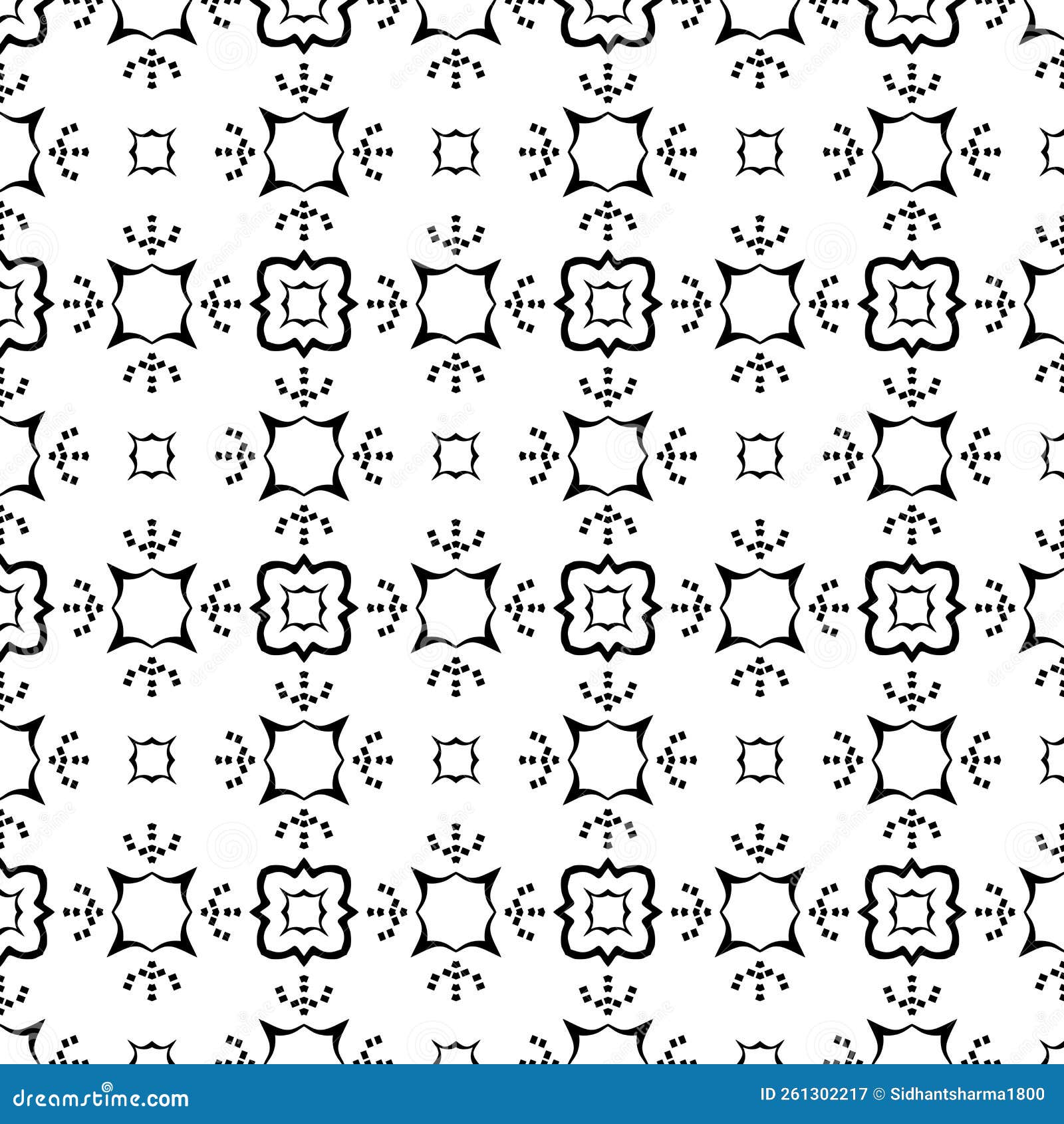 Vector Black Seamless Repeated Pattern on White Background Vector ...