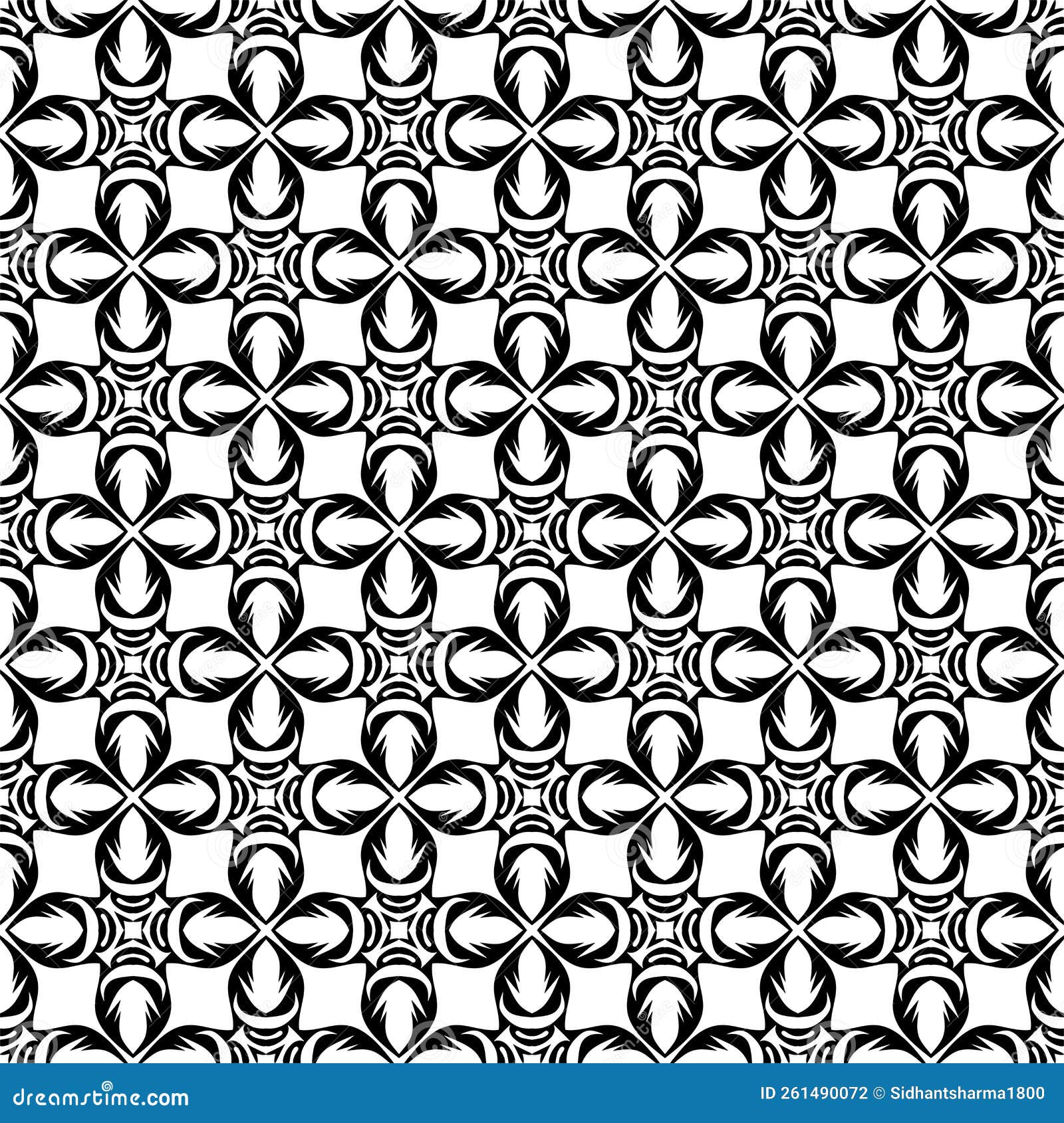 Vector Black Seamless Repeated Pattern on White Background Vector ...