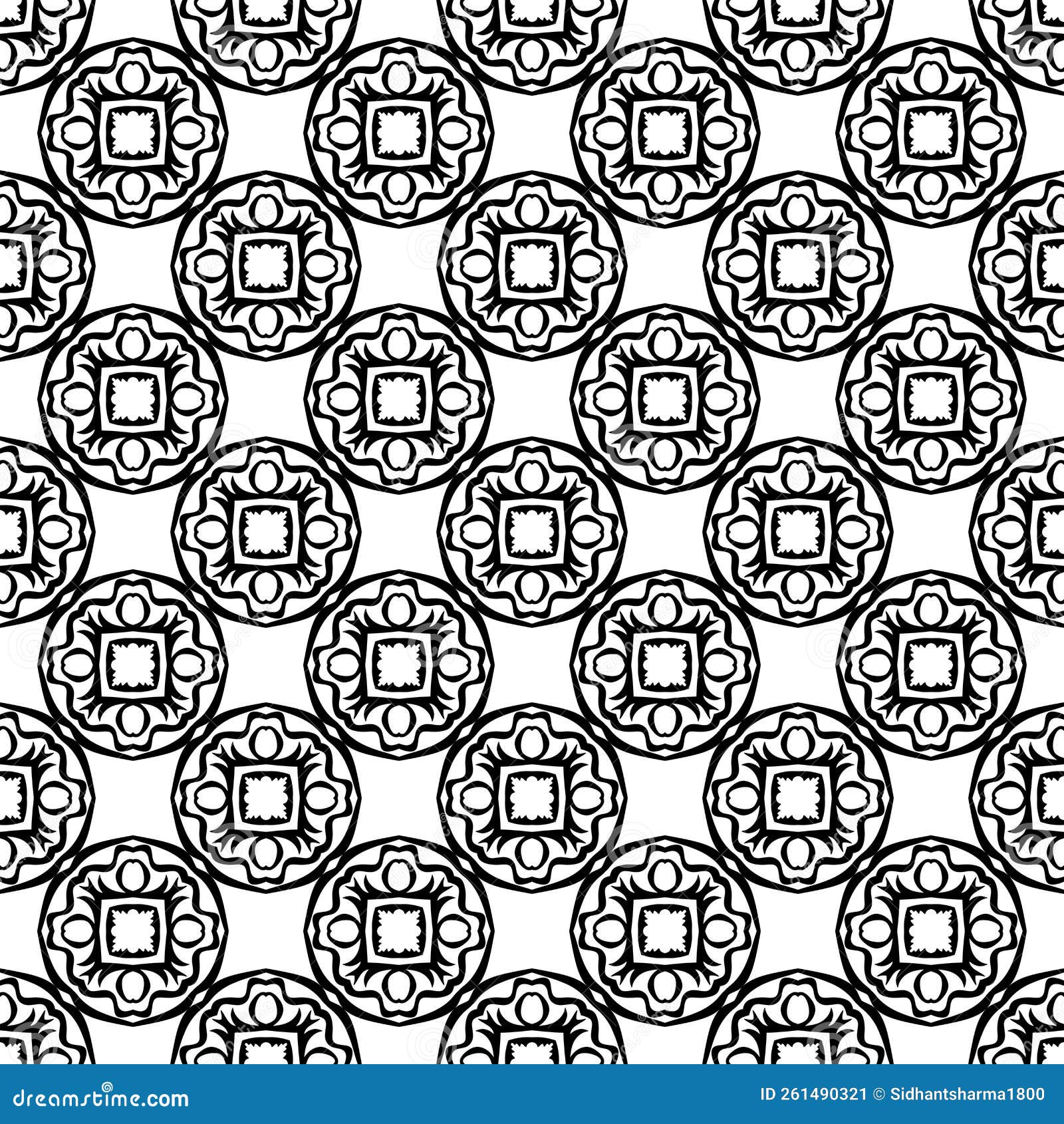 Vector Black Seamless Repeated Pattern on White Background Vector ...