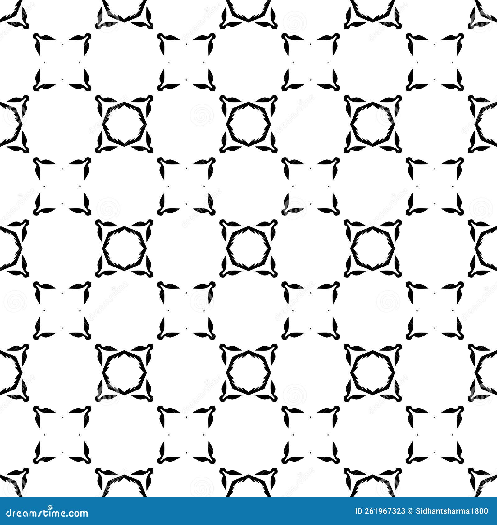 Vector Black Seamless Repeated Pattern on White Background Vector ...