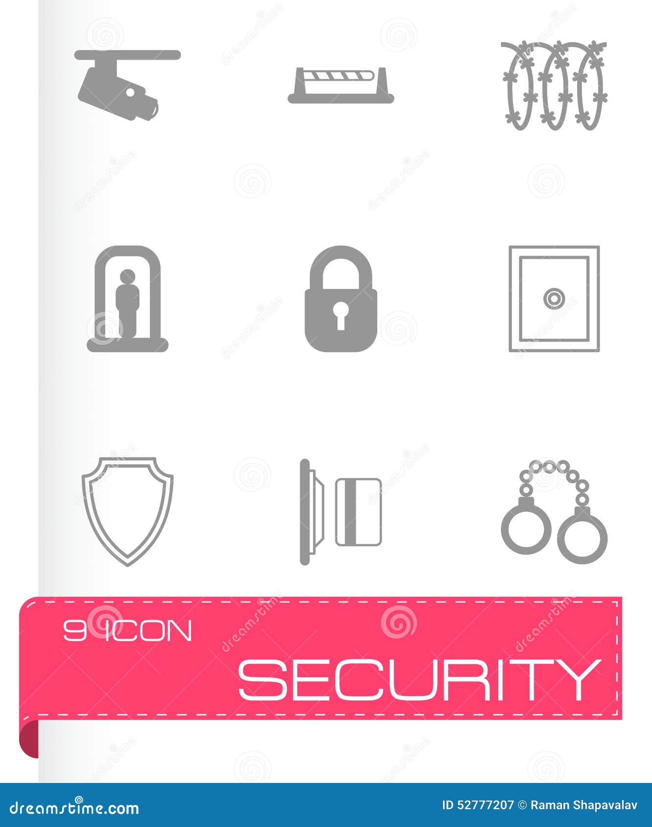 Vector Black Security Icons Set Stock Vector - Illustration of ...