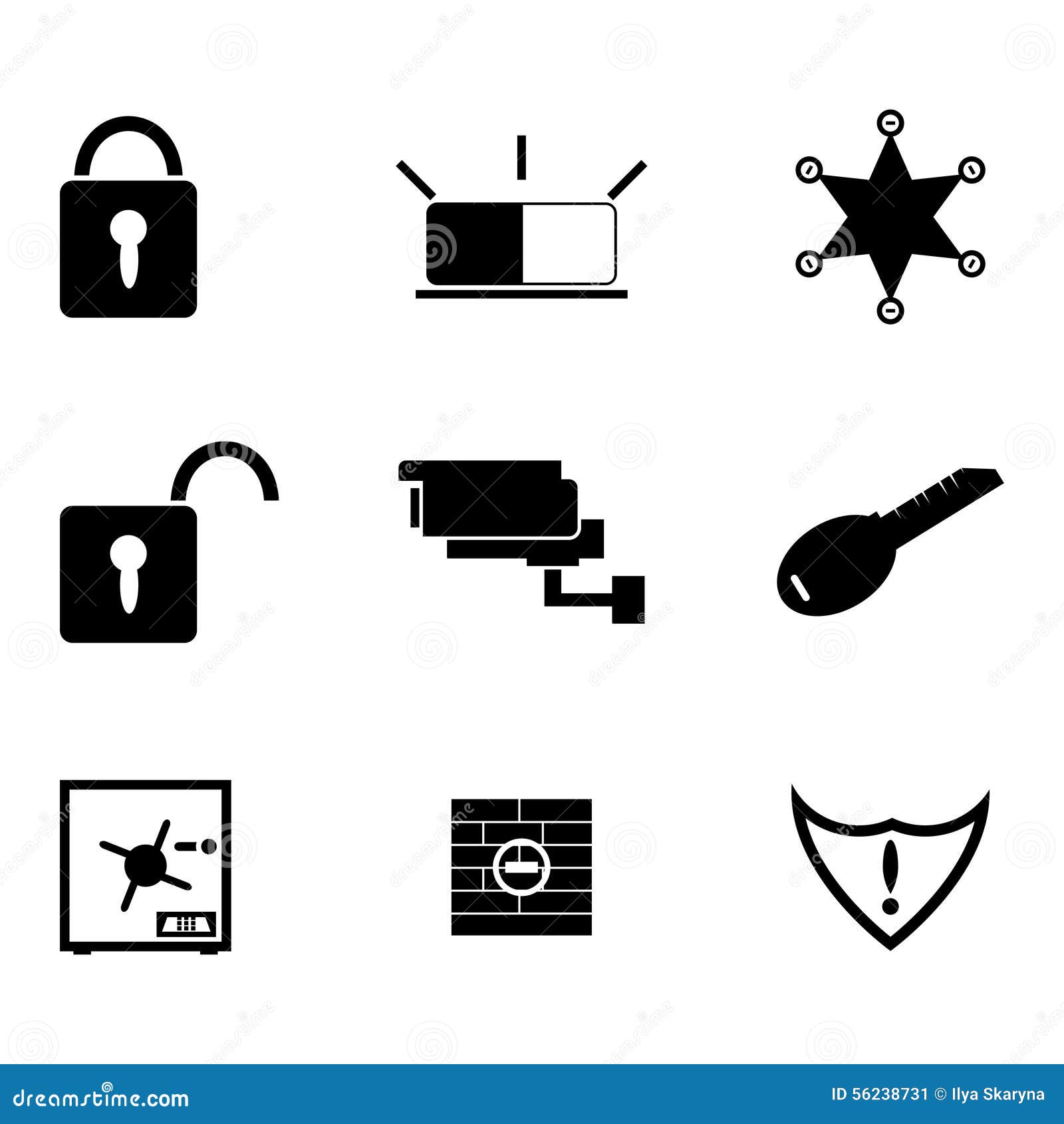 Vector Black Security Icons Set Stock Vector - Illustration of secret ...