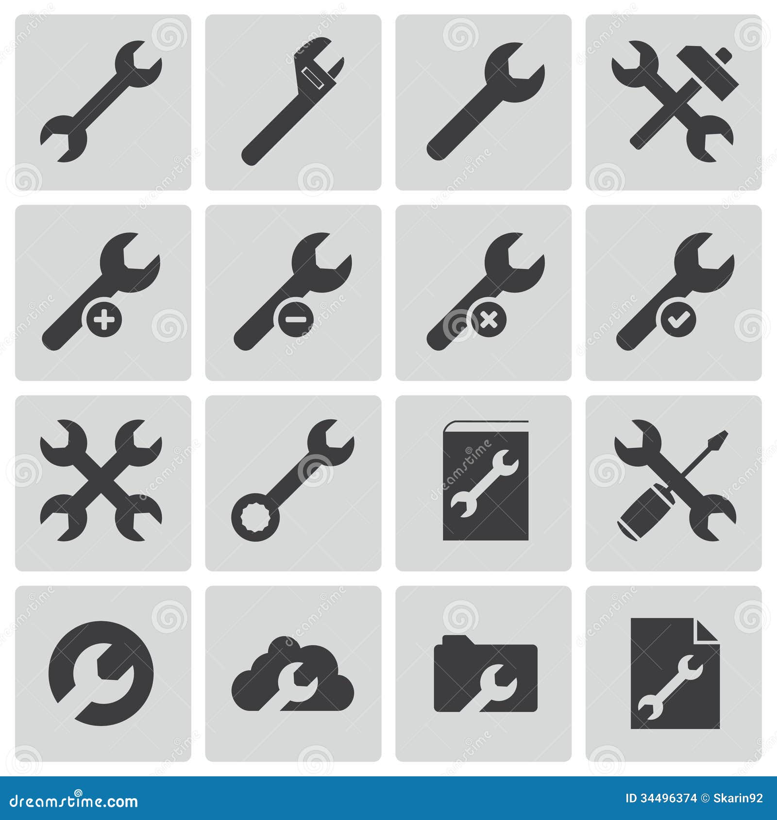 Wrench Icons Set Cartoon Vector. Various Metal Wrench | CartoonDealer ...