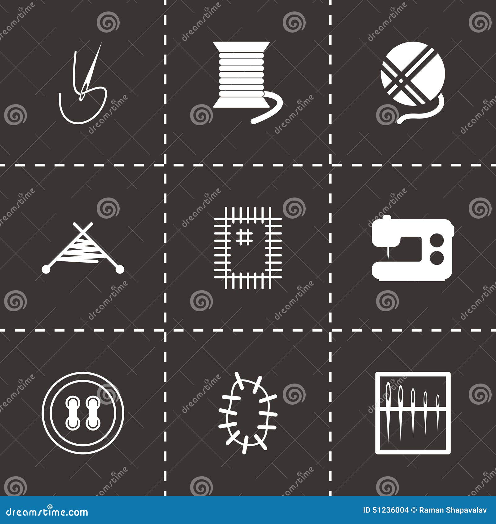 Sewing Icons Outline Vector | CartoonDealer.com #100749994