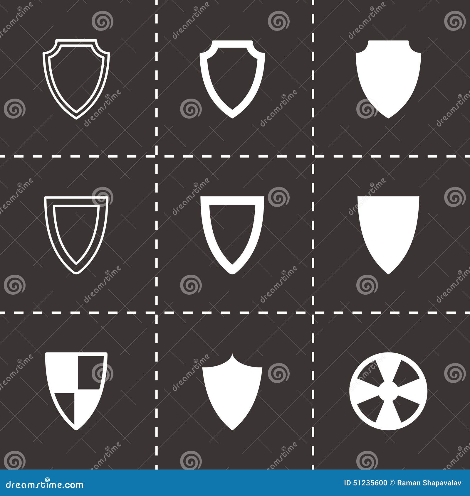 Vector Black Shield Icon Set Stock Vector - Illustration of arms ...