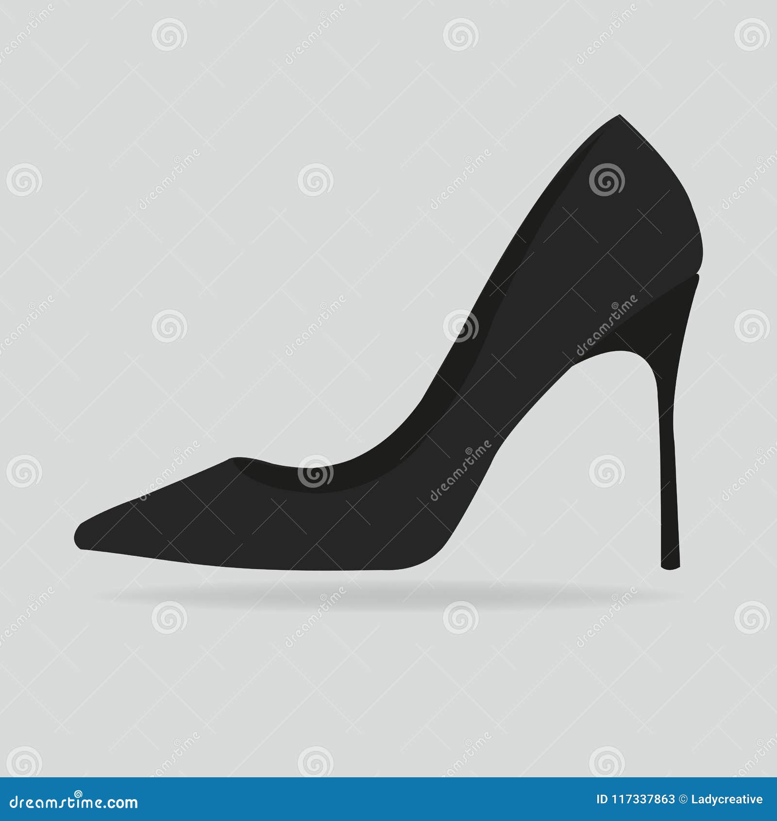 Black Heel Shoe Sketch In Pop Art On Black Striped Background Cartoon ...