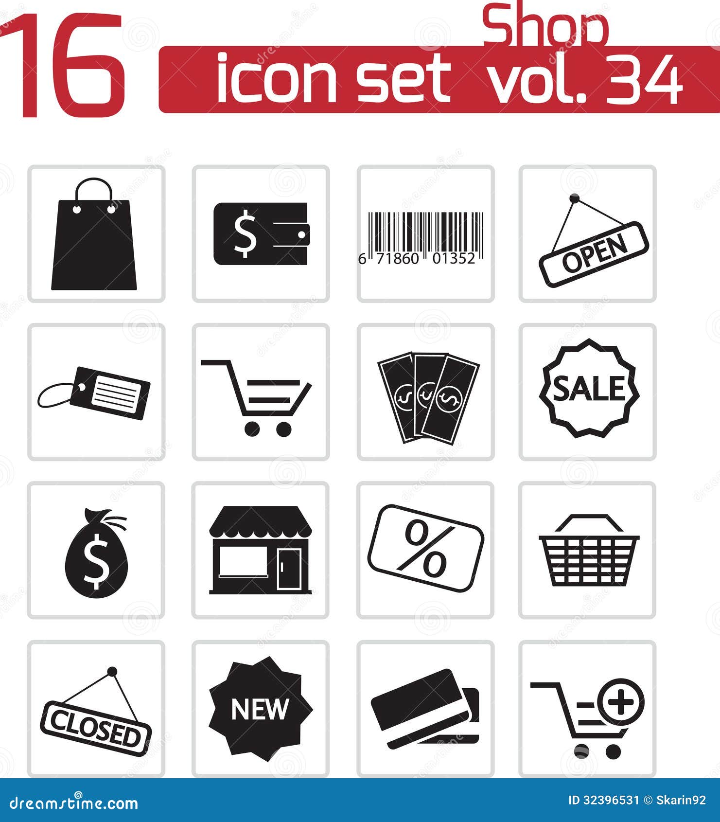 Vector black shop icons stock illustration. Illustration of icon - 32396531