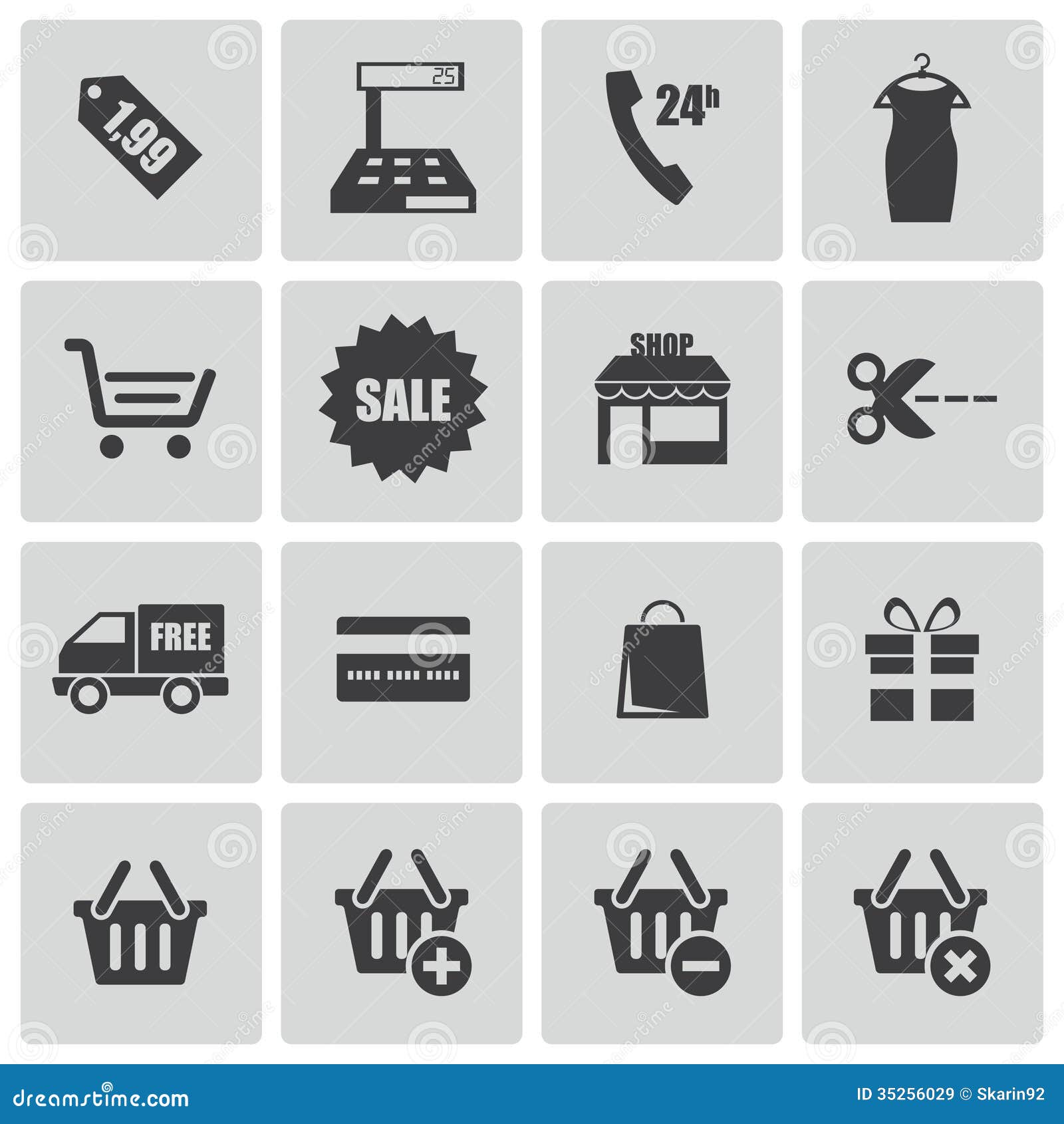 Vector Black Shopping Icons Set Stock Vector - Illustration of coupon ...