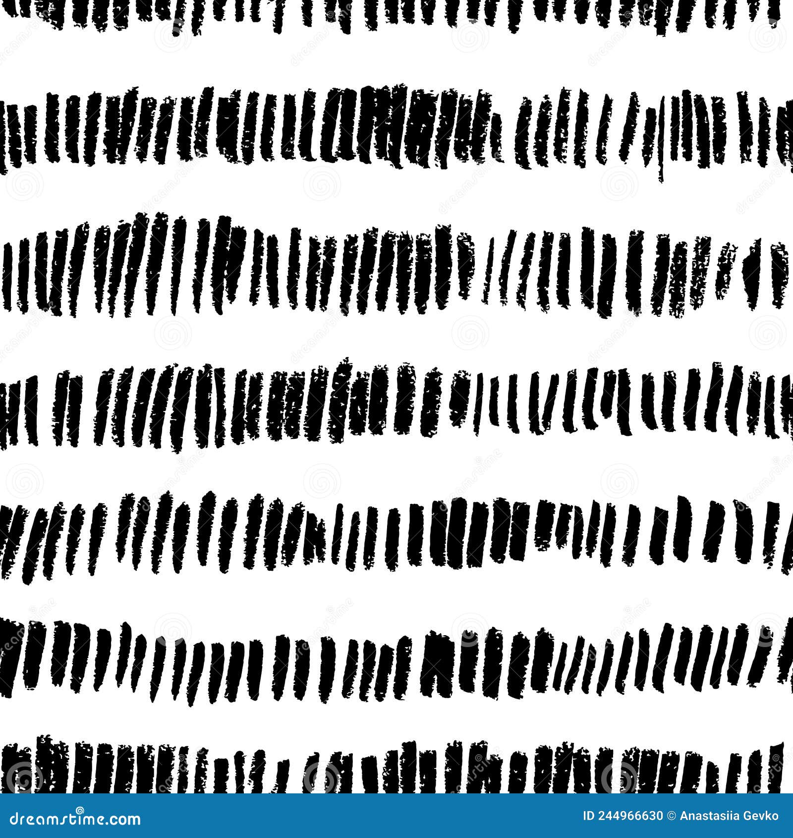 Vector Black Short Grunge Lines Seamless Pattern. Stock Vector ...