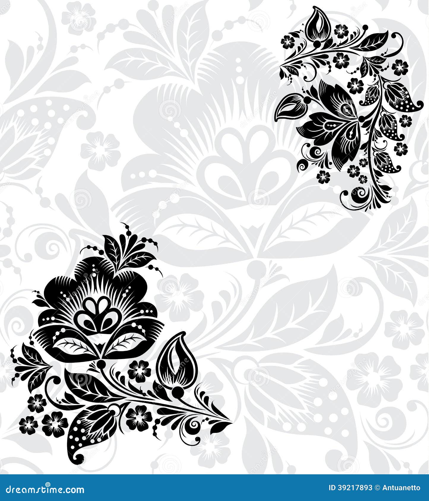 Vector Black Silhouette of Flower Stock Vector - Illustration of floral ...