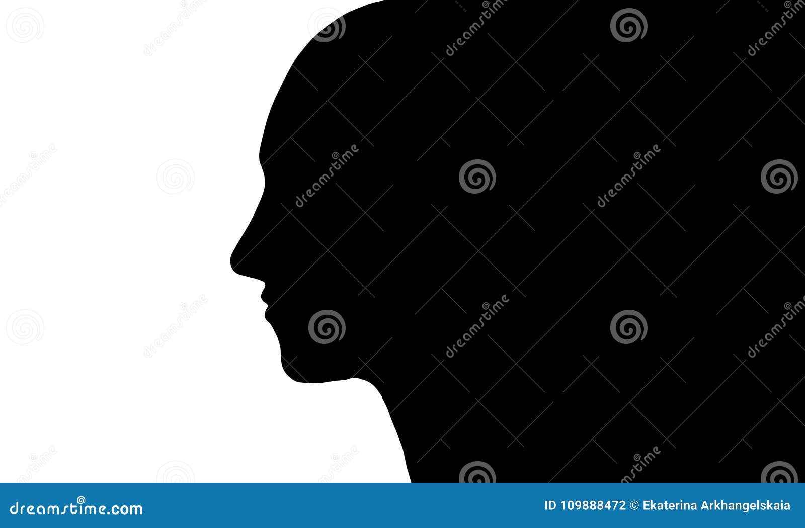 Vector profile of a woman stock vector. Illustration of white - 109888472