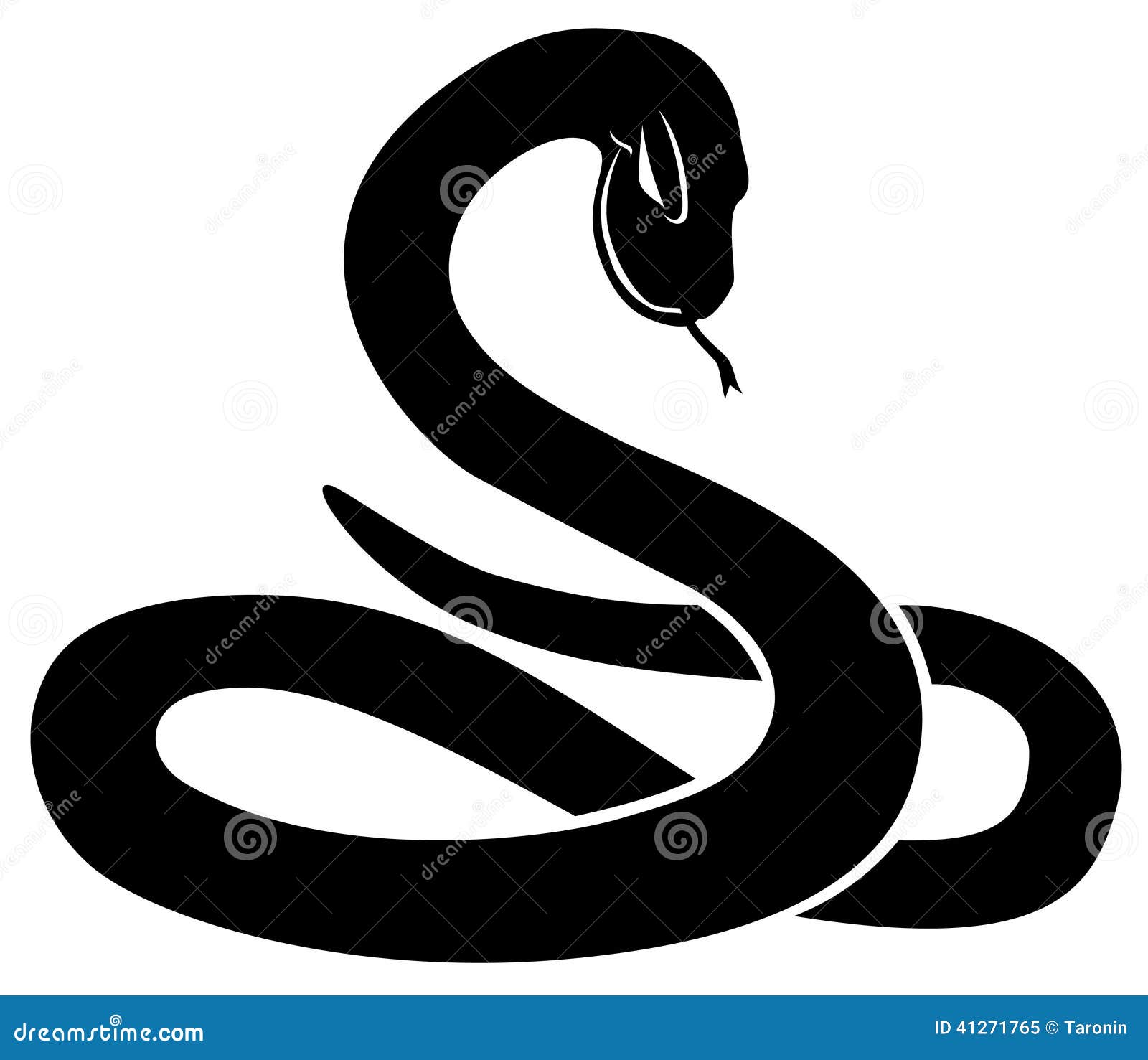 Vector. Black snake. stock vector. Illustration of emblem - 41271765