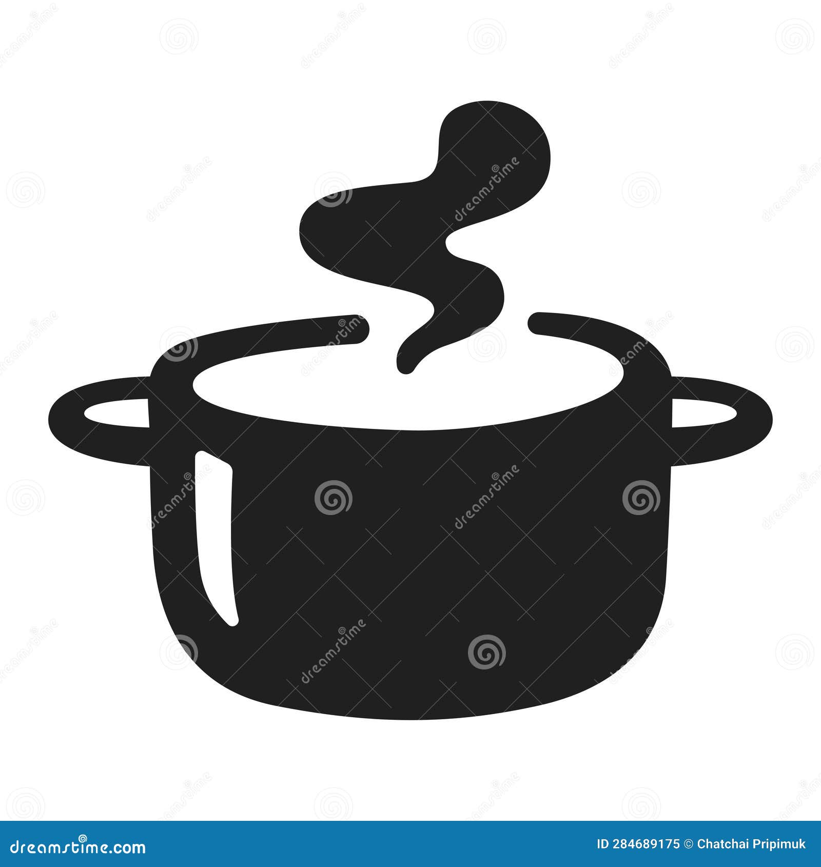 Vector black soup pot stock vector. Illustration of kitchen - 284689175
