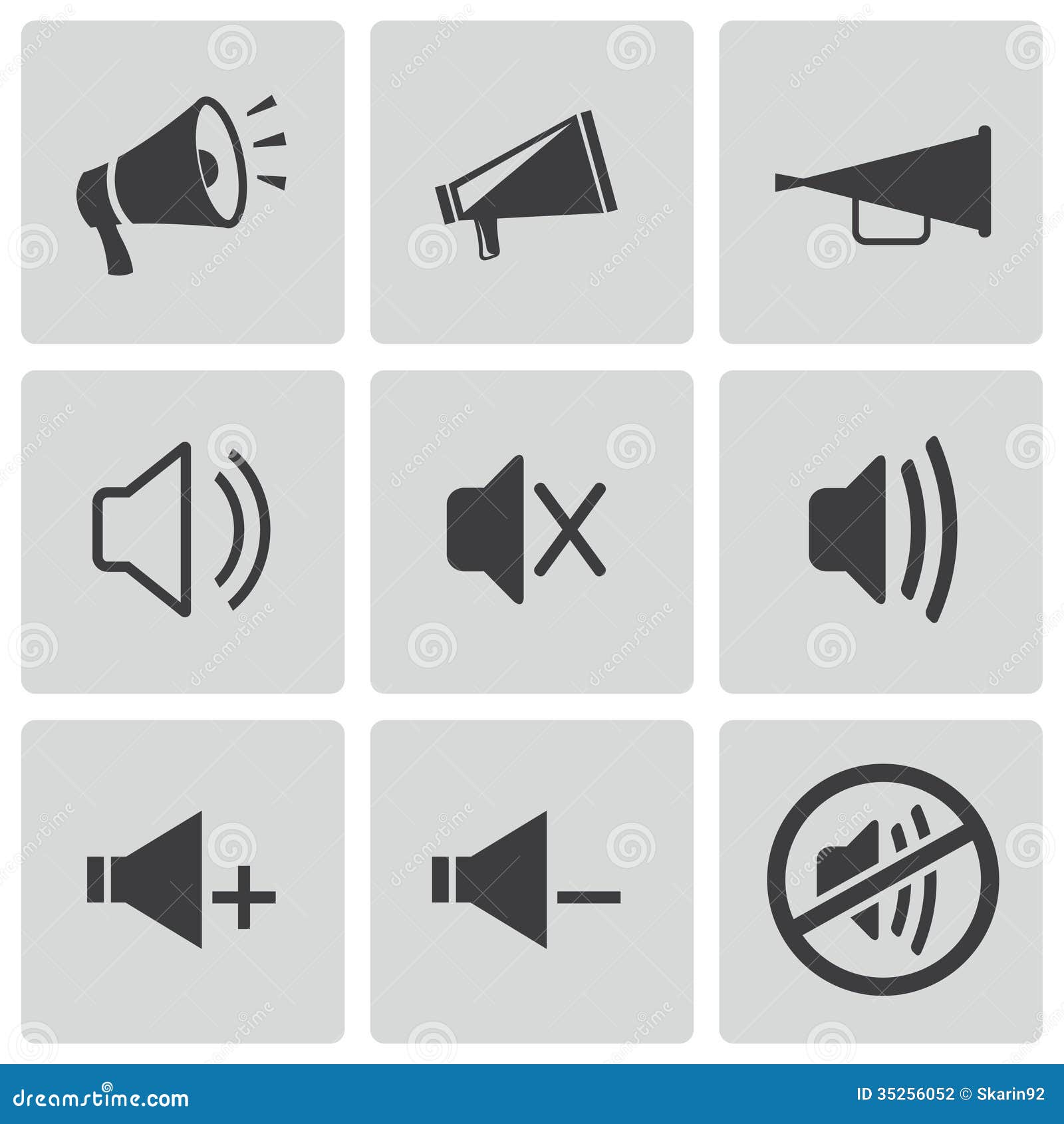 Vector Black Speaker Icons Set Stock Vector - Illustration of ...
