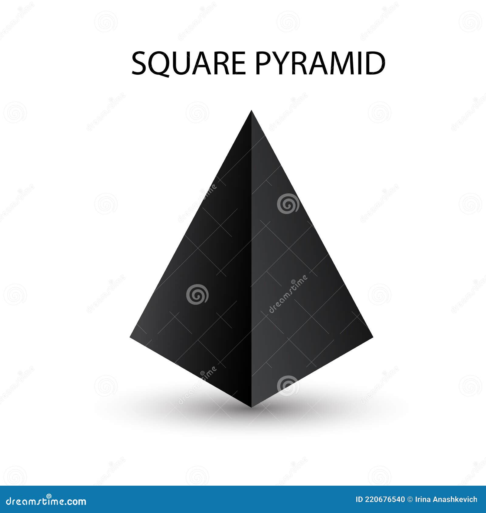 Vector Black Square Pyramid with Gradients and Shadow for Game, Icon ...