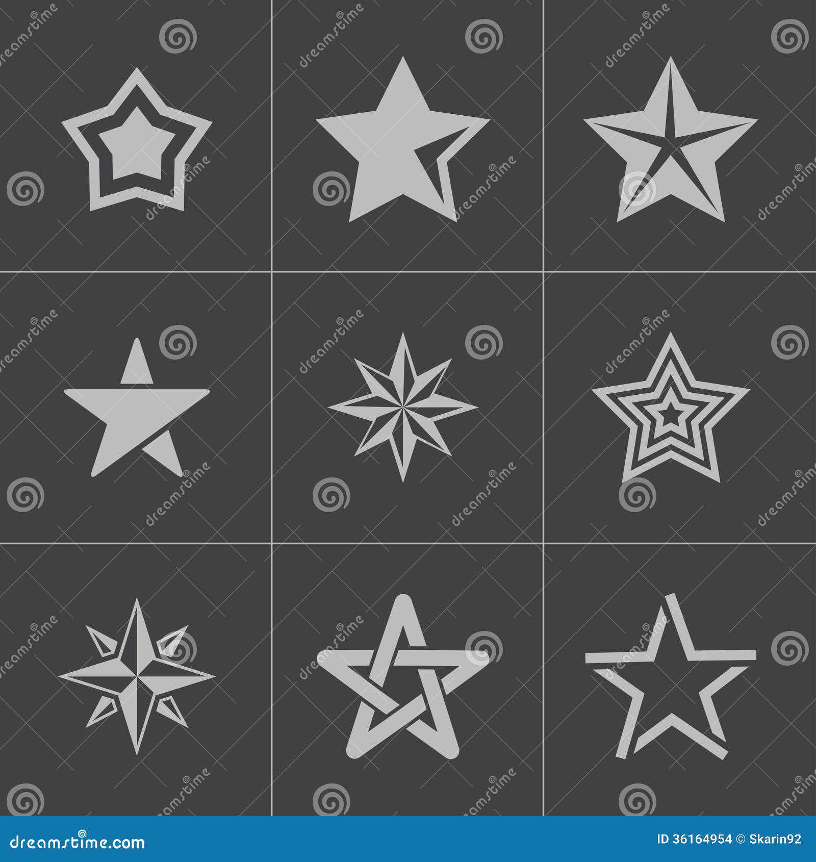 Stars Icons Set Vector Illustration. Assorted Symbols. | CartoonDealer ...