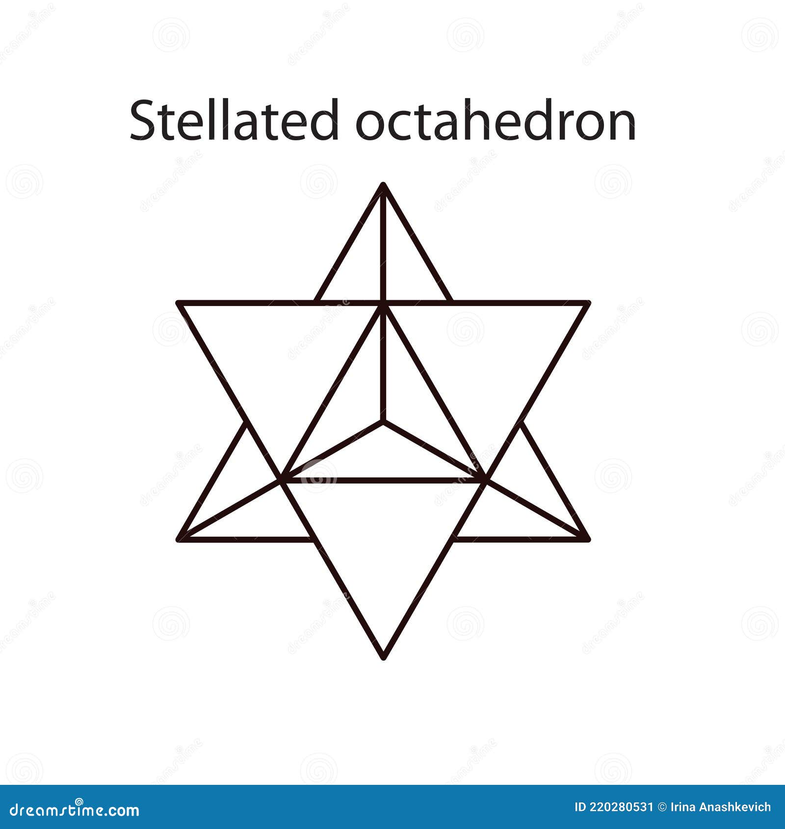 Vector Black Stellated Octahedron, Also Called Stella Octangula, and ...