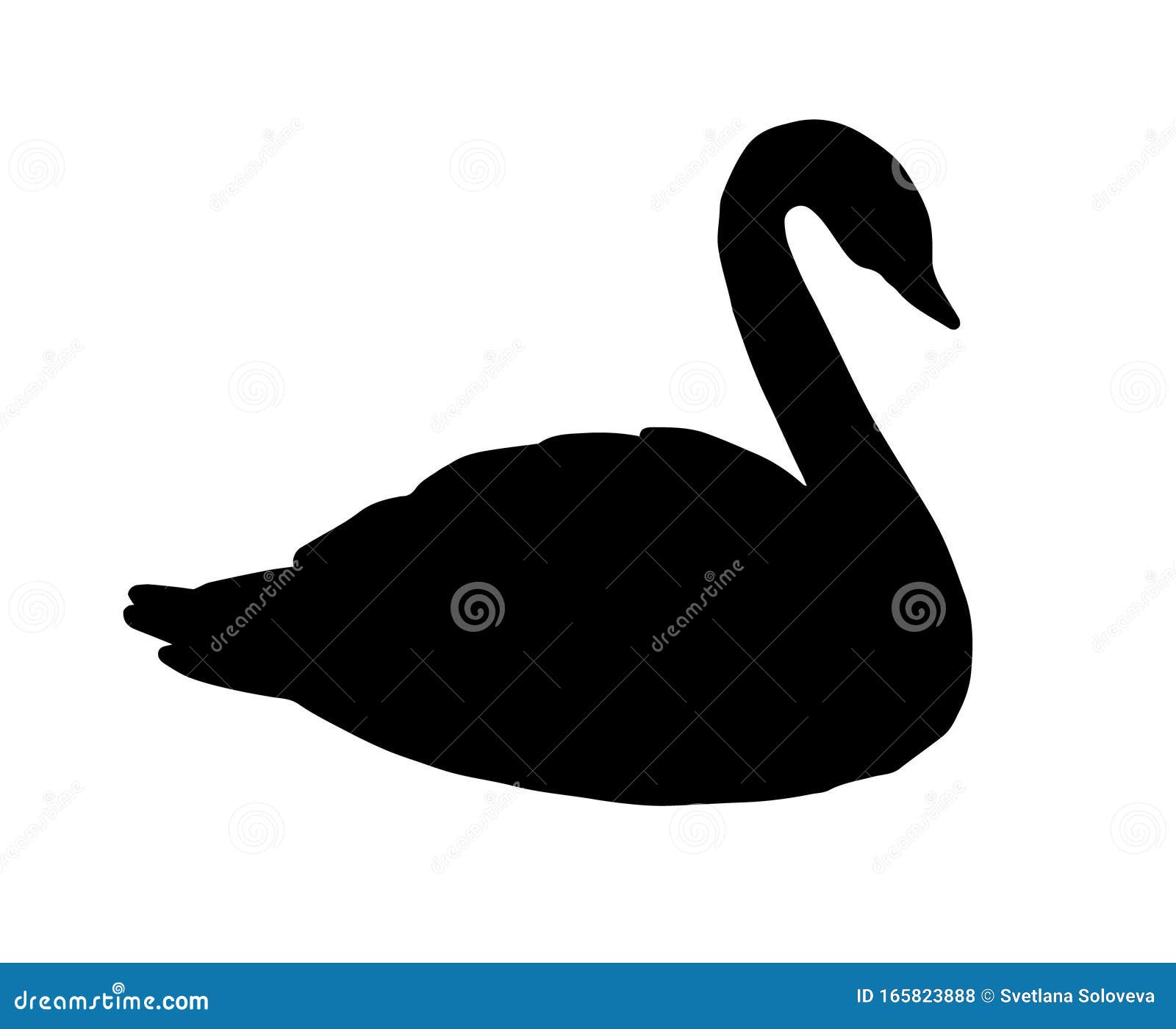 Swan Silhouette Isolated On White Background, Vector. Minimalist Poster ...