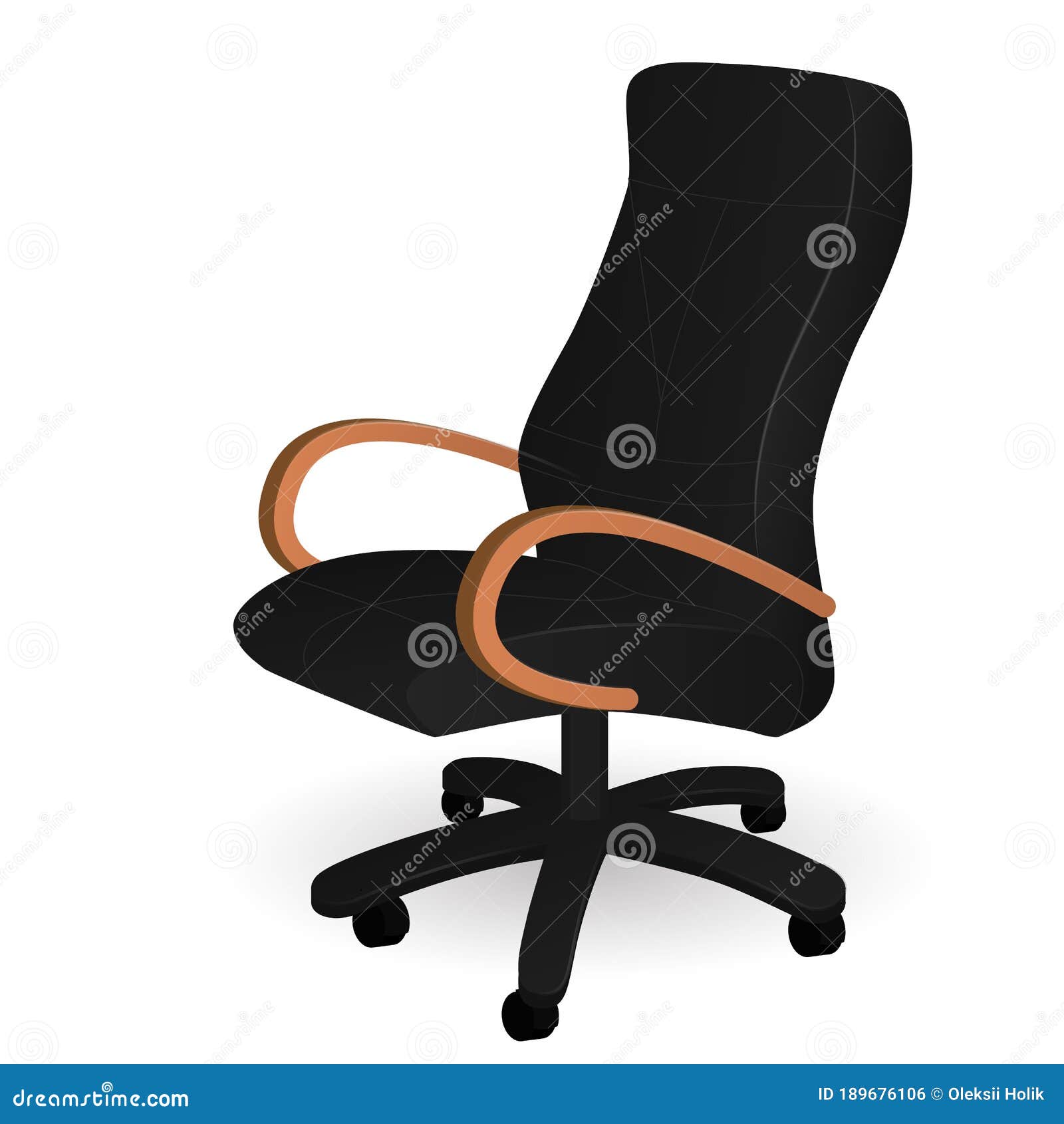 Vector Black Swivel Chair Vector Illustration Stock Illustration ...
