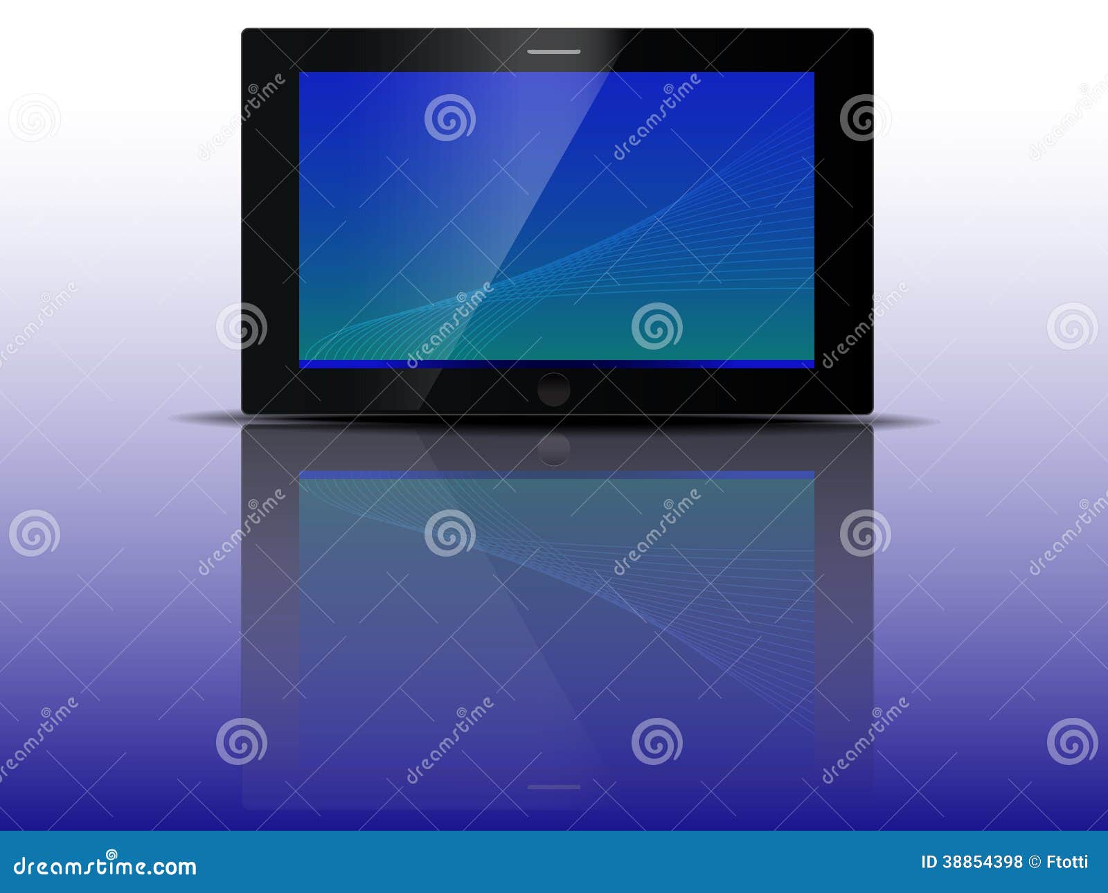 Vector Black Tablet with a Blue Screen Stock Vector - Illustration of ...