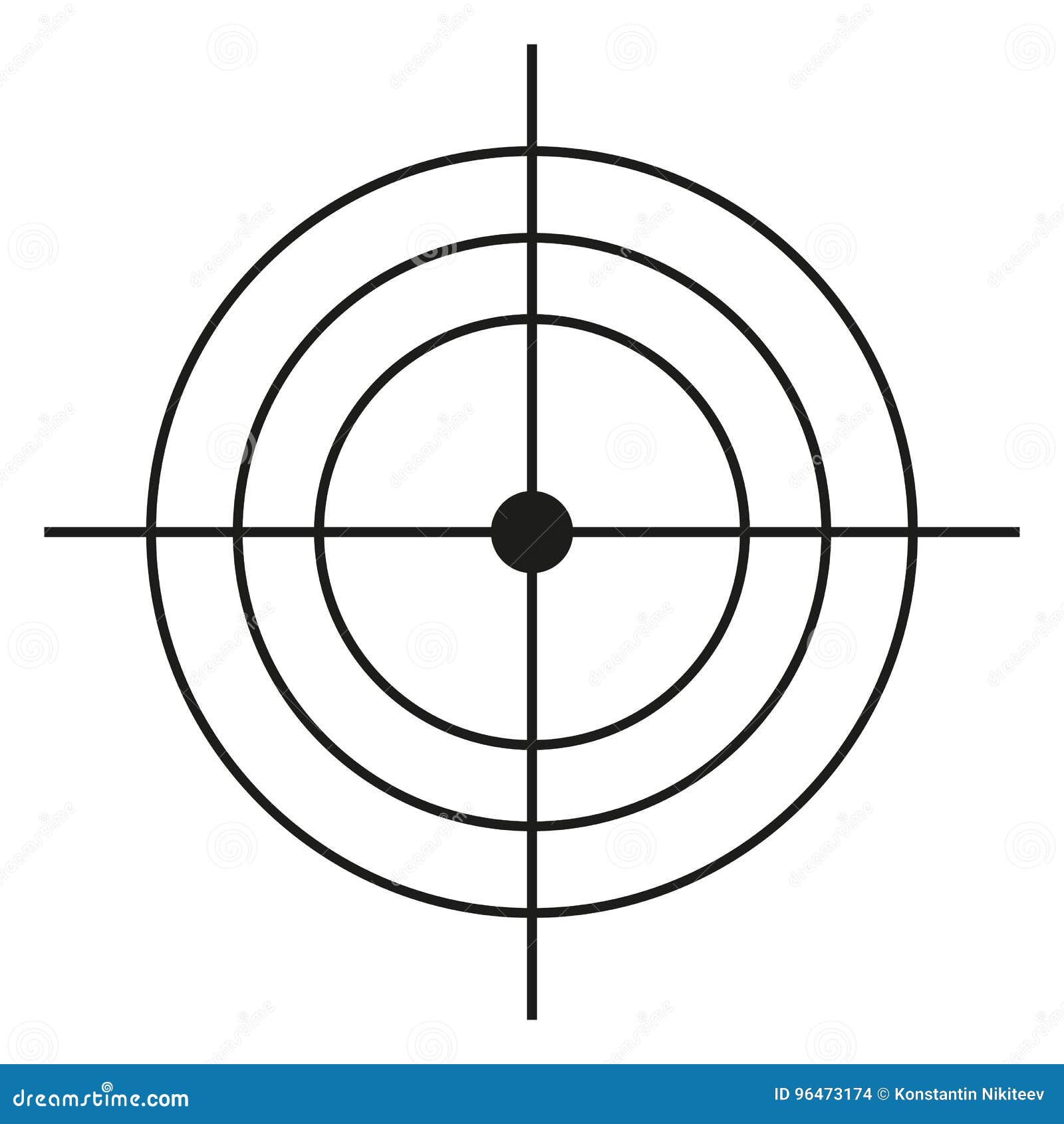 Vector Black Target Icon stock vector. Illustration of center - 96473174