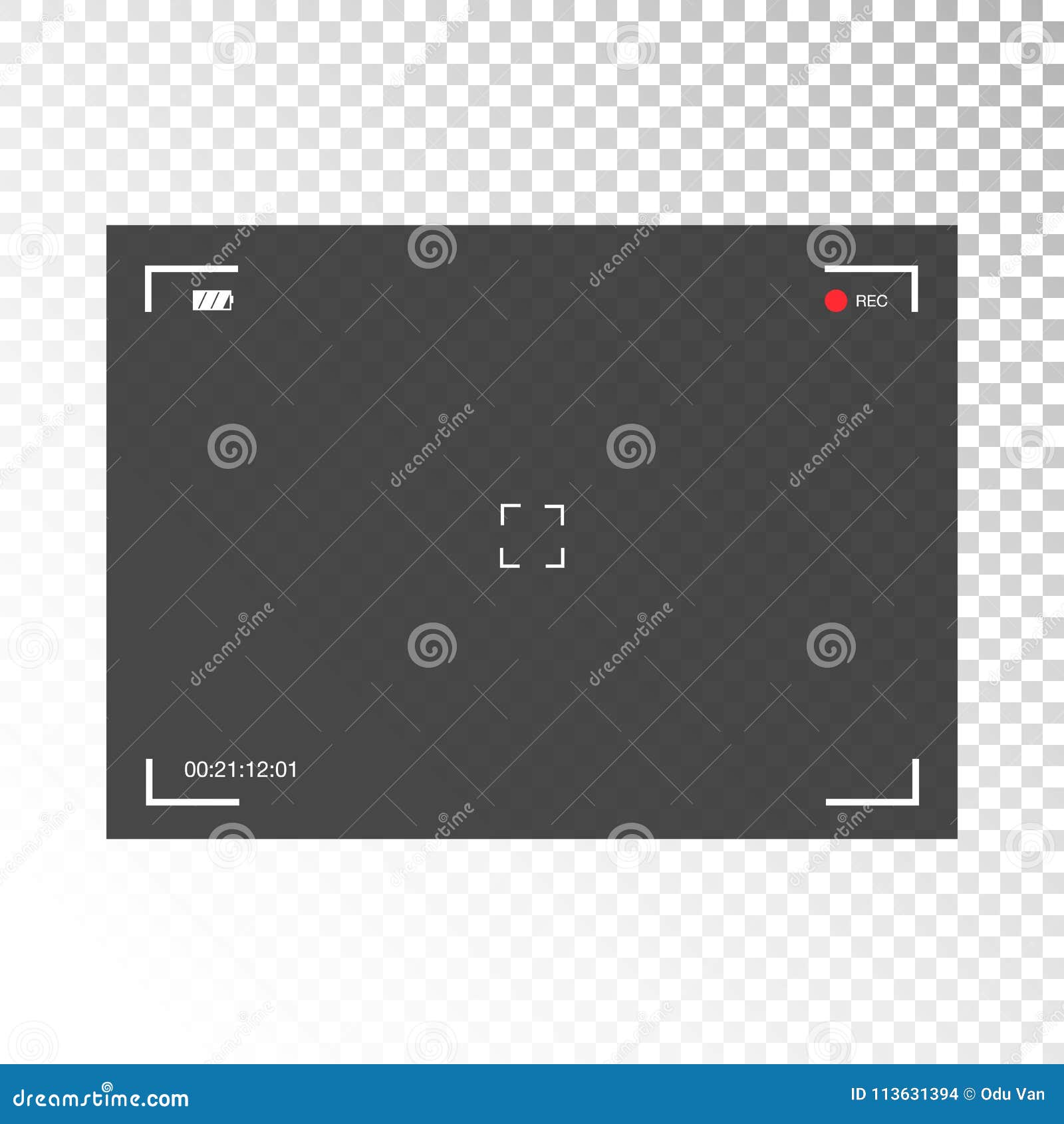 Vector Black Transparent Camera Rec Interface View Stock Vector ...