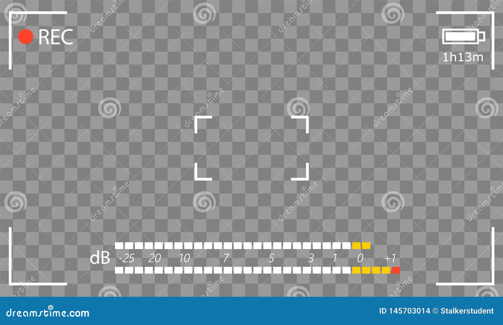 Vector Black Transparent Camera Rec Interface Viewfinder with Digital ...