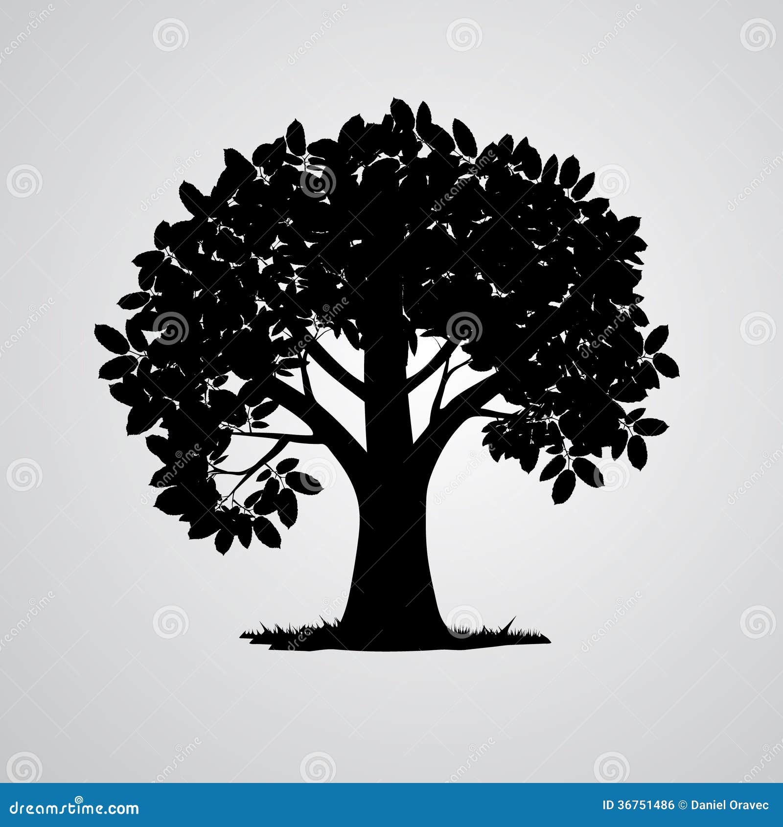 Vector Black Tree Silhouette Stock Vector - Illustration of plant ...
