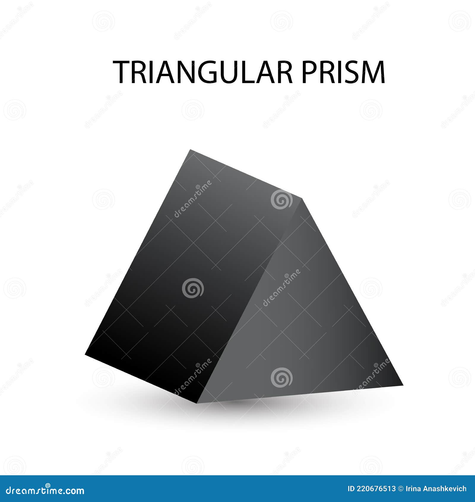 Vector Black Triangular Prism with Gradients and Shadow for Game, Icon ...