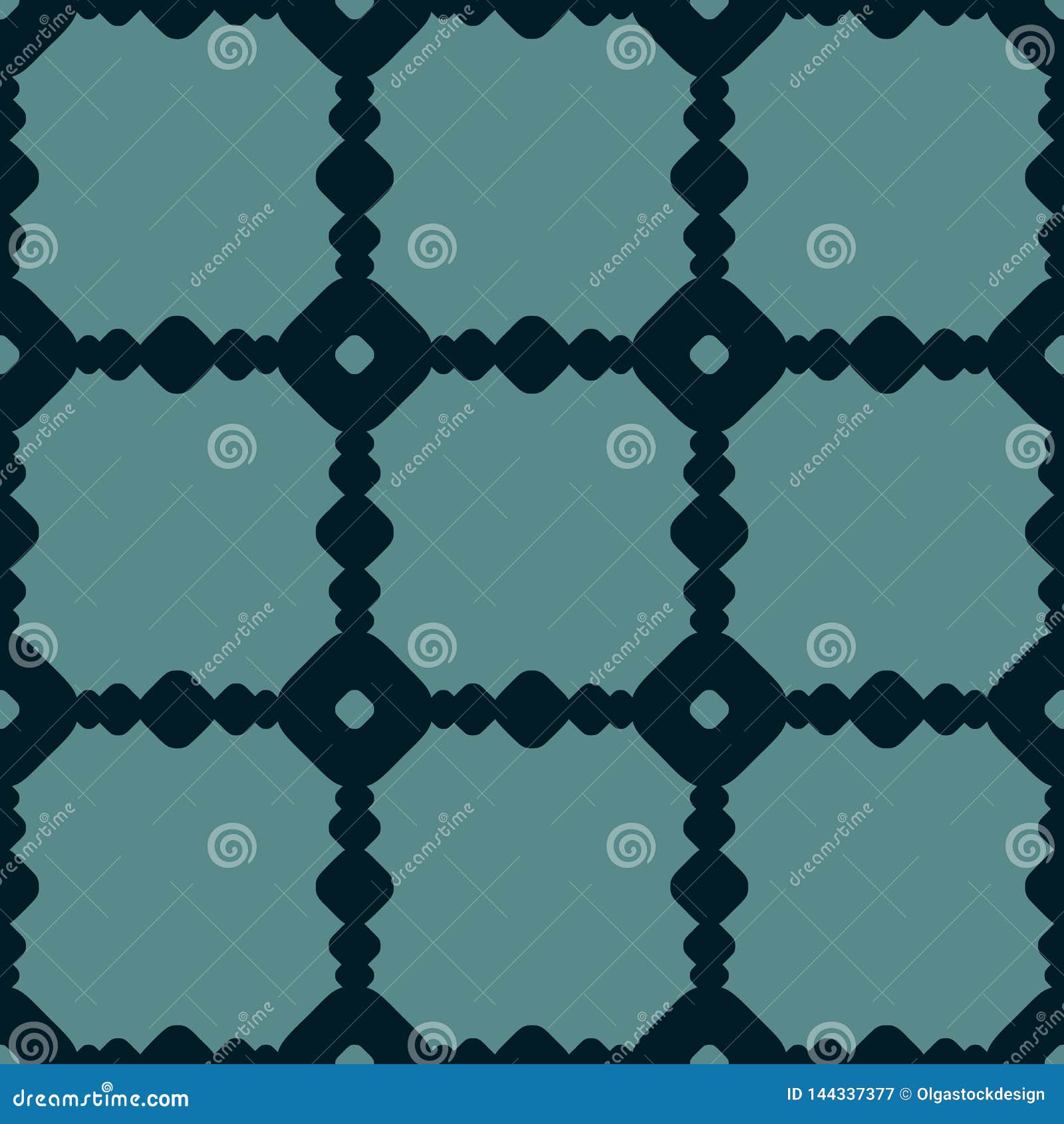 Vector Black and Turquoise Geometric Seamless Pattern with Square ...