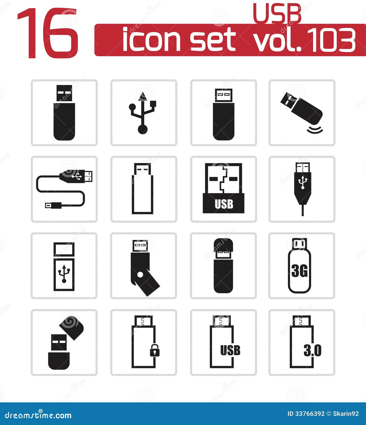Vector black usb icons stock illustration. Illustration of drive - 33766392
