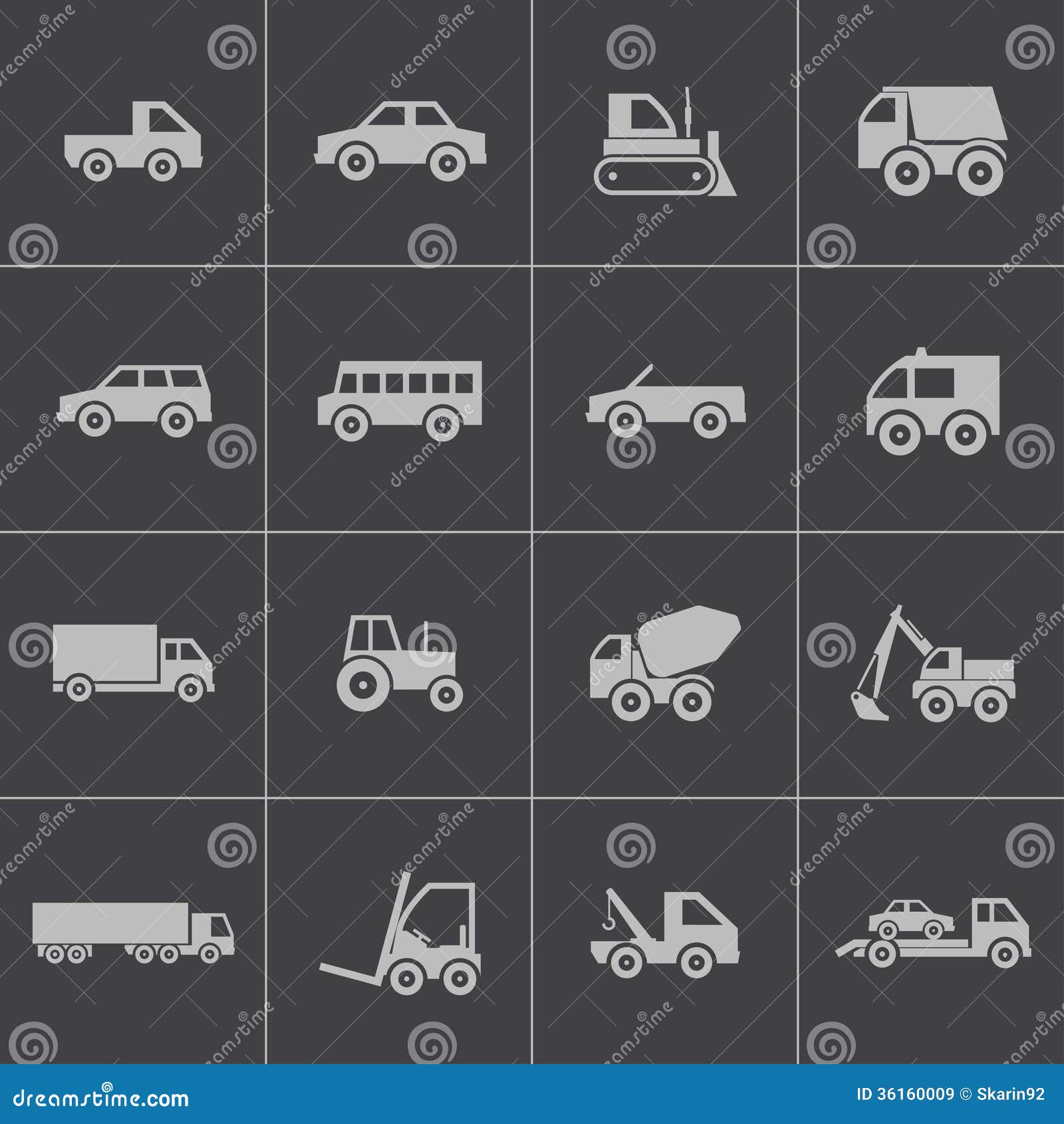Vehicle Icons Set In Duotone Outline Stroke Design For Web. Pack ...