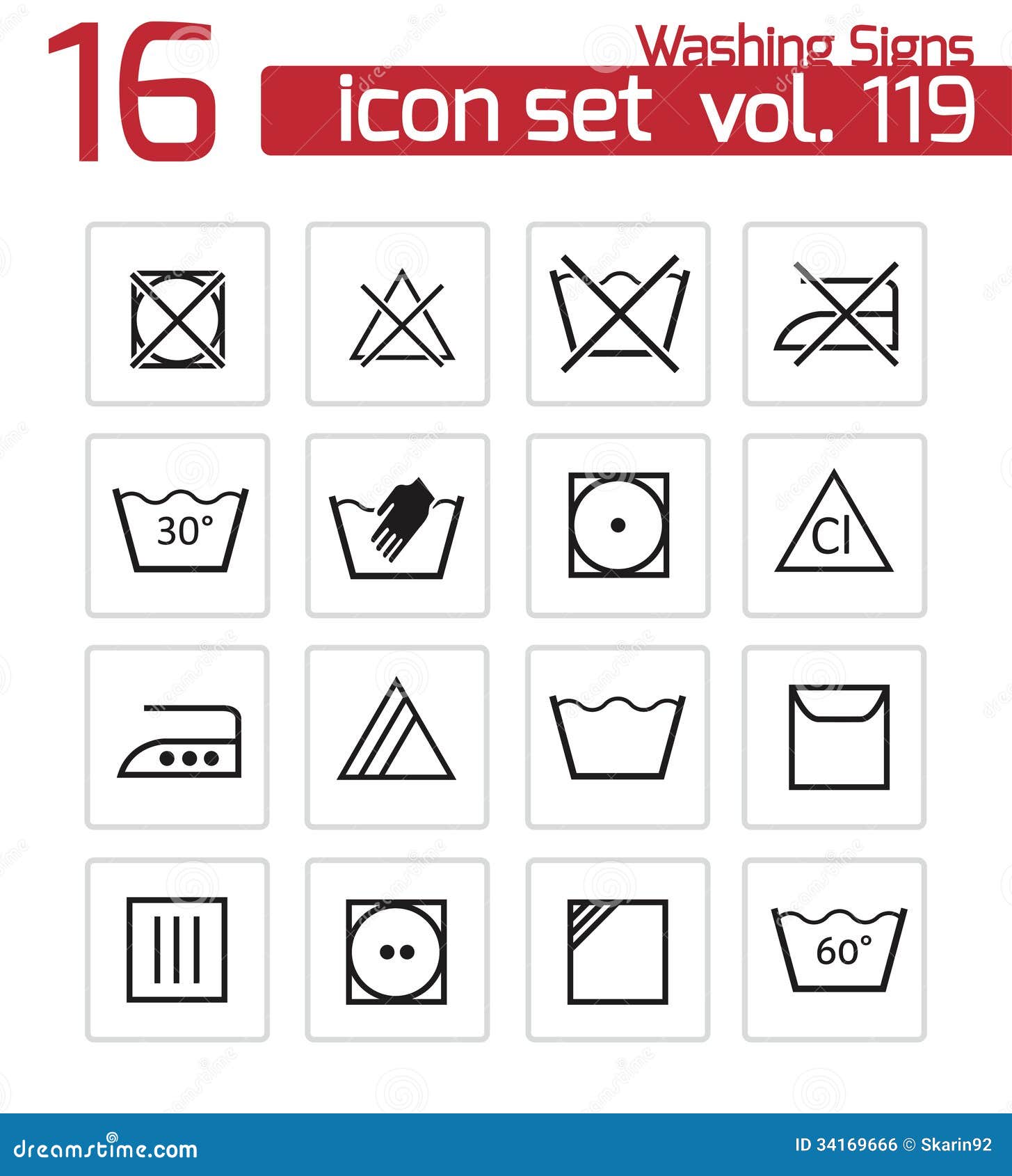 Vector black washing icons stock illustration. Illustration of ...