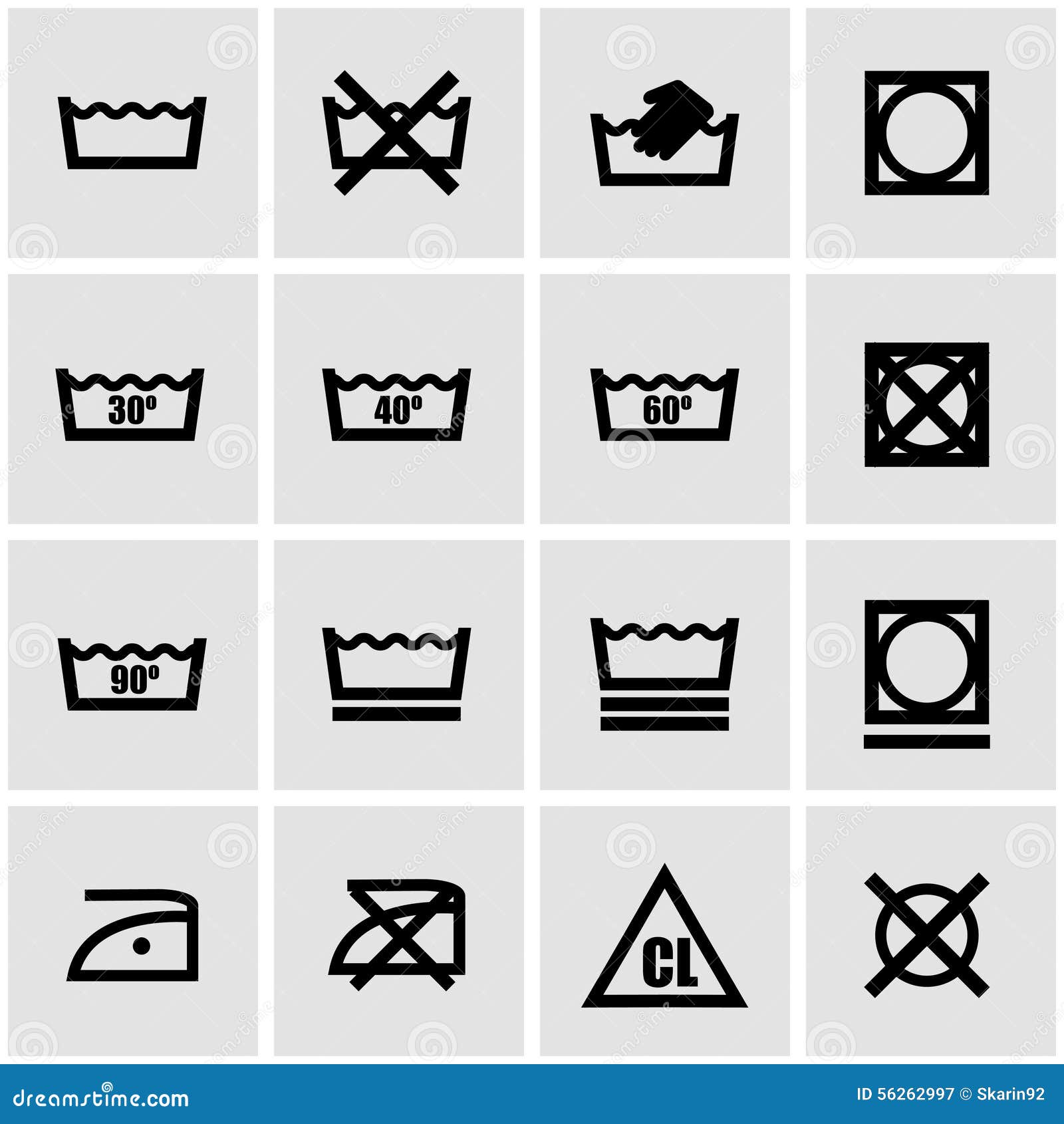 Washing Signs Vector Illustration | CartoonDealer.com #16095226