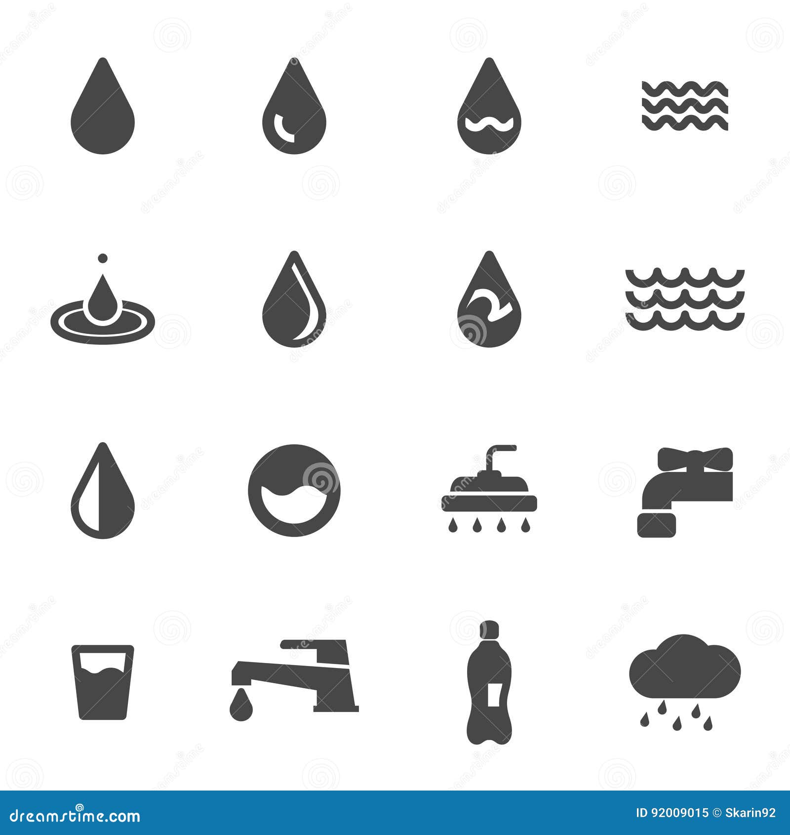 Black Water Sensor Icon Isolated On White Background. Circle Button ...