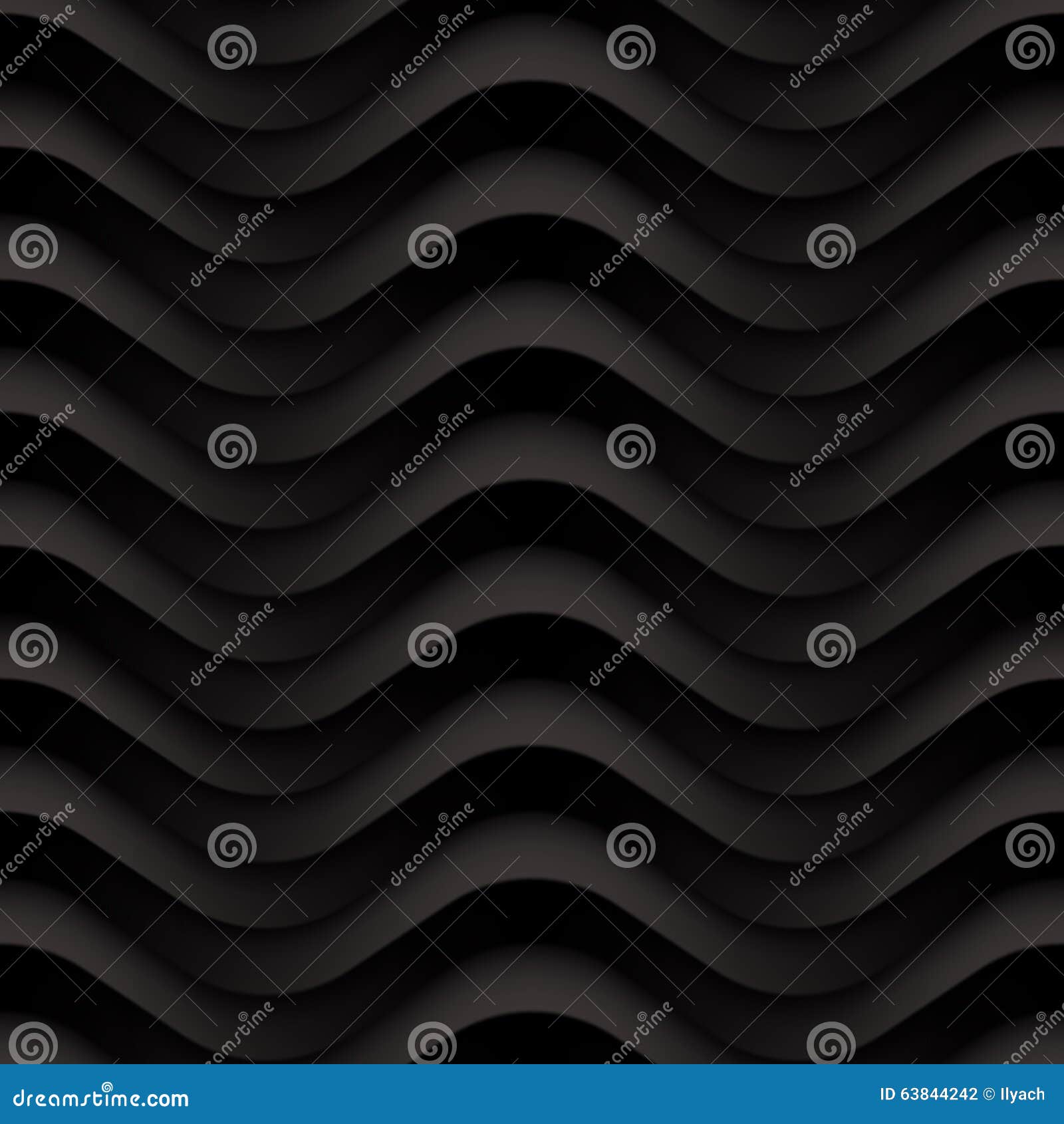 Vector Black Wave Textured Seamless Background Panel Stock Illustration ...