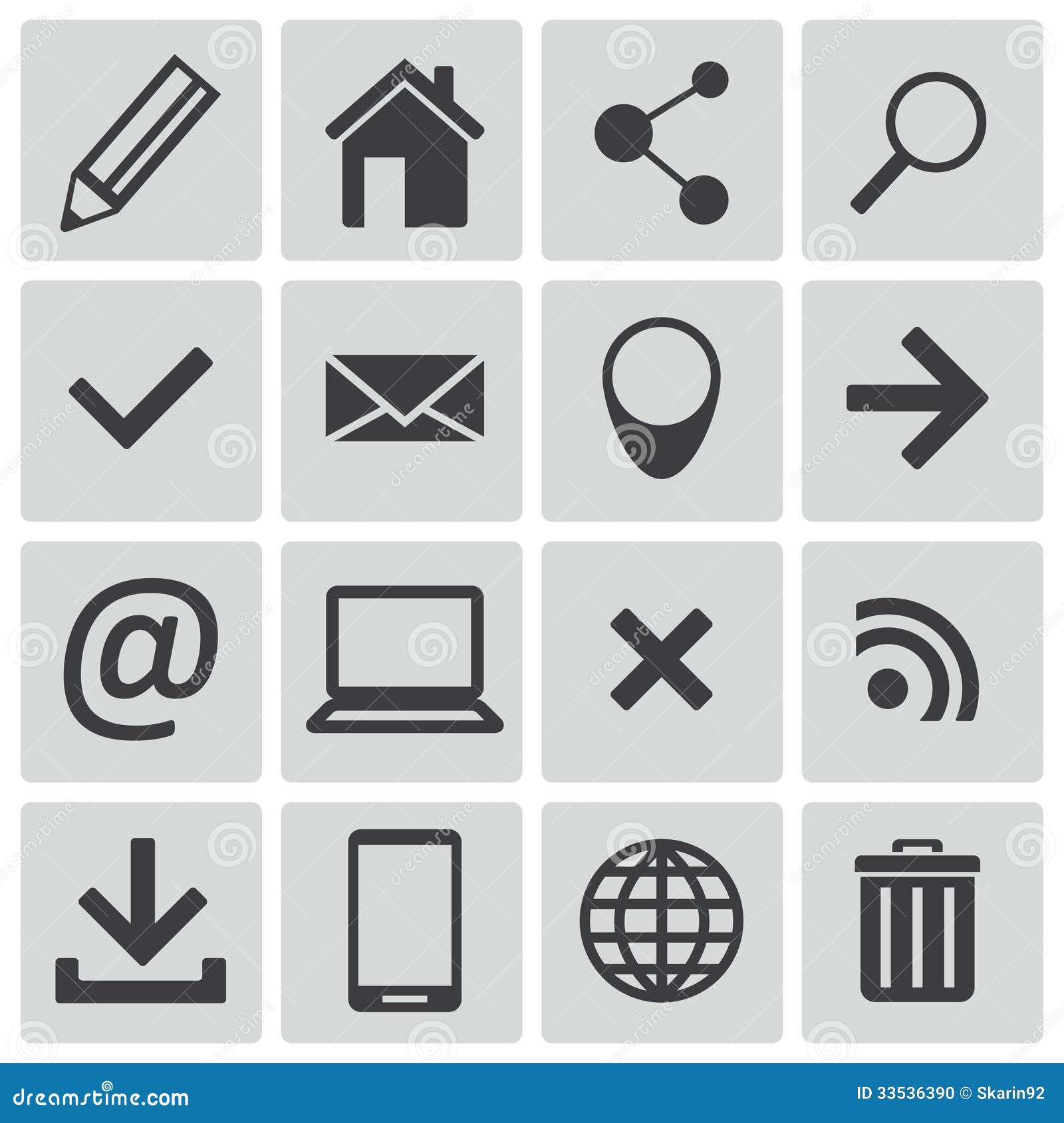 Vector black web icons stock illustration. Illustration of downloading ...