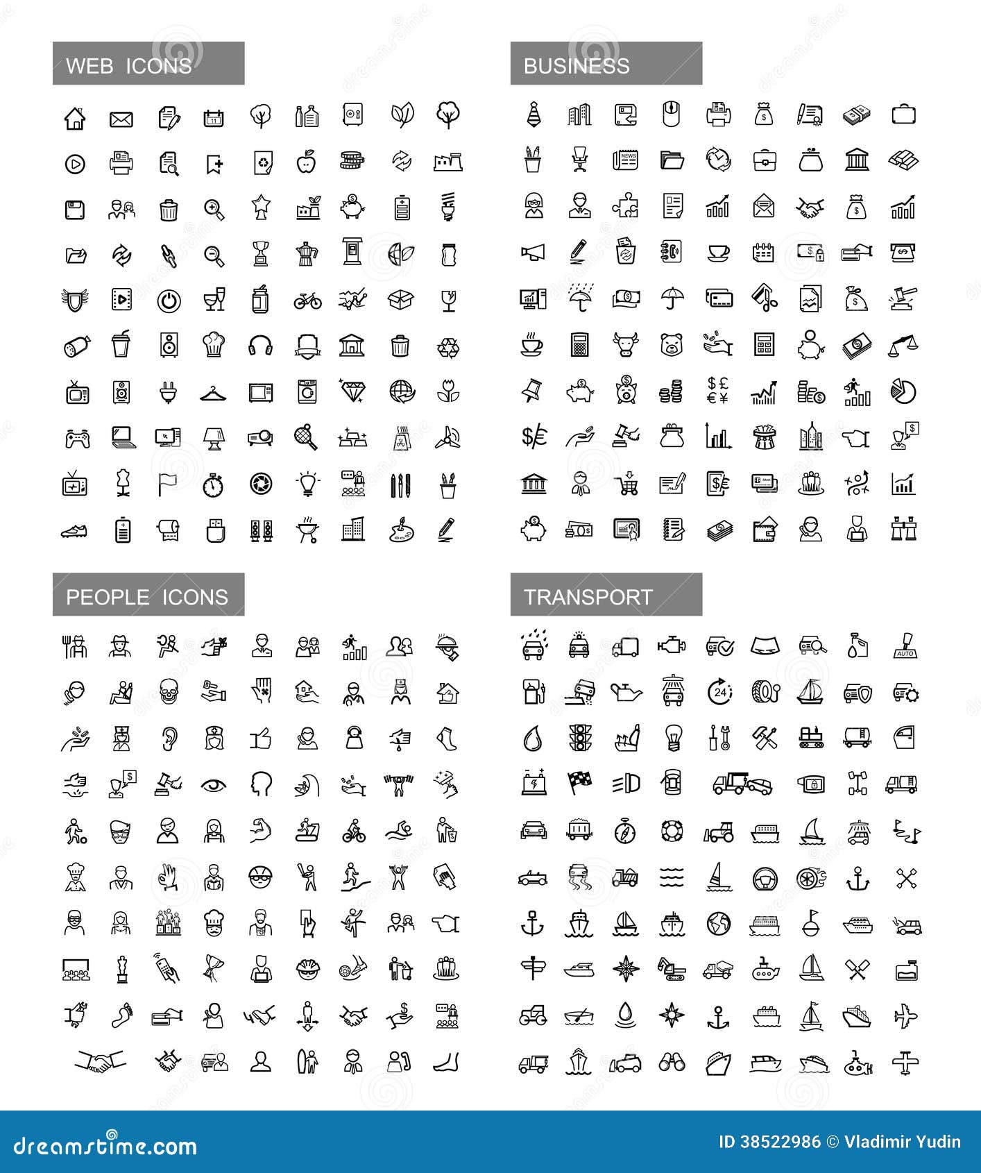 Vector black web icons set stock vector. Illustration of icon - 38522986