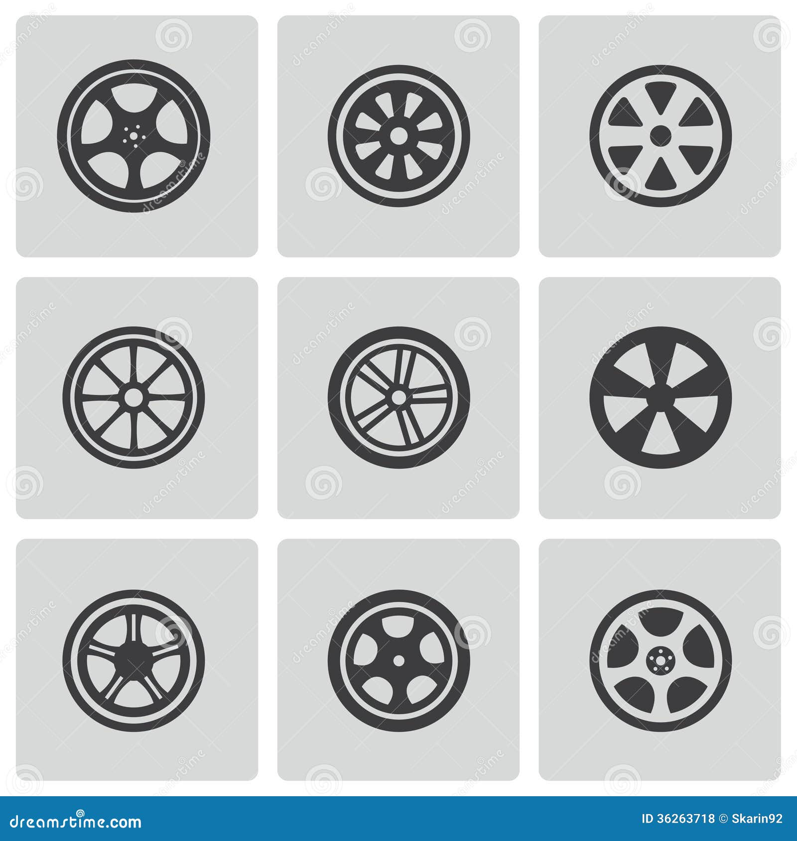 4x4 Black Wheel Cartoon Vector | CartoonDealer.com #10723455