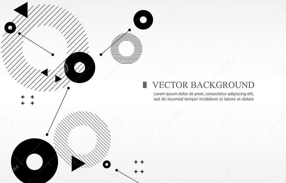 Vector Black and White Abstract Geometric Shape White Backgrounds Stock ...