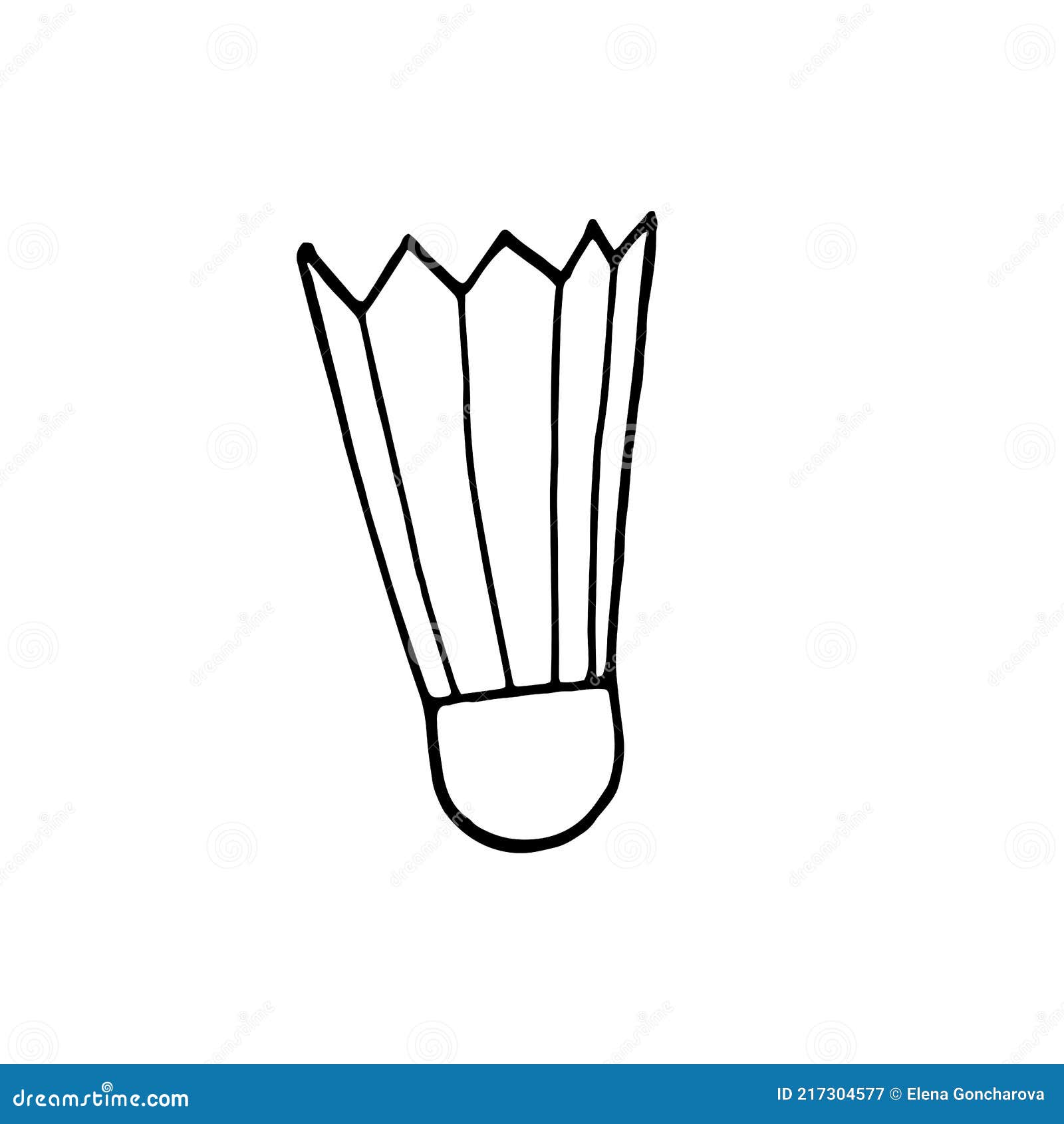 Vector Black and White Badminton Shuttlecock with Feathers Stock Vector ...