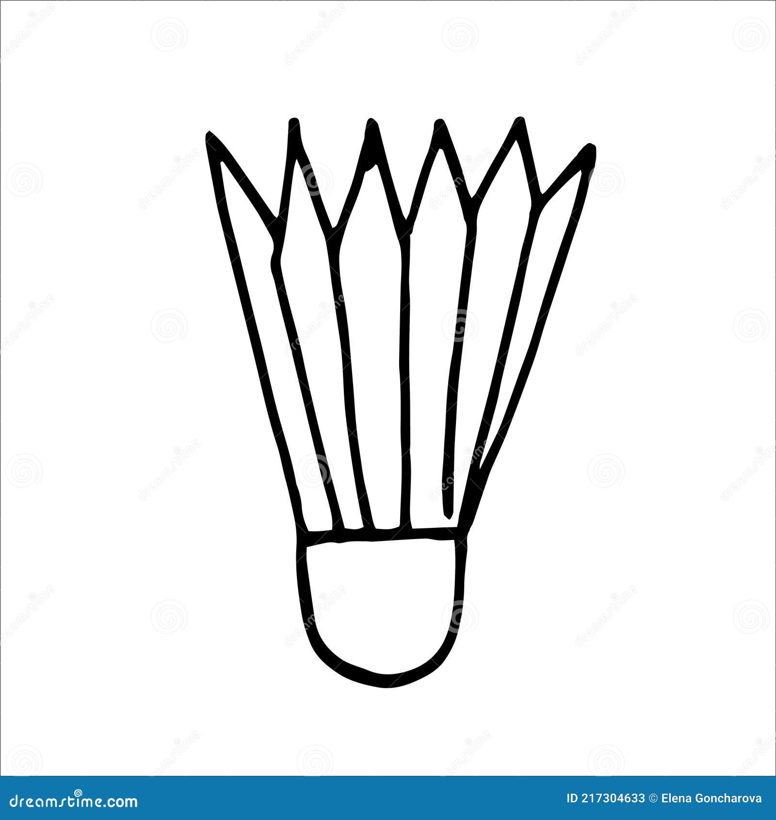 Vector Black and White Badminton Shuttlecock with Feathers Stock Vector ...