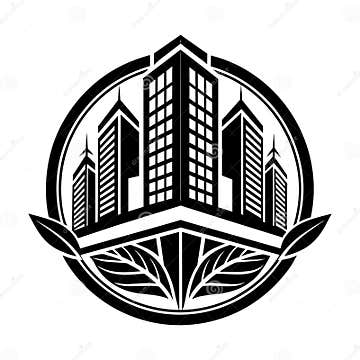Vector Black White Building-logo-template Stock Vector - Illustration ...