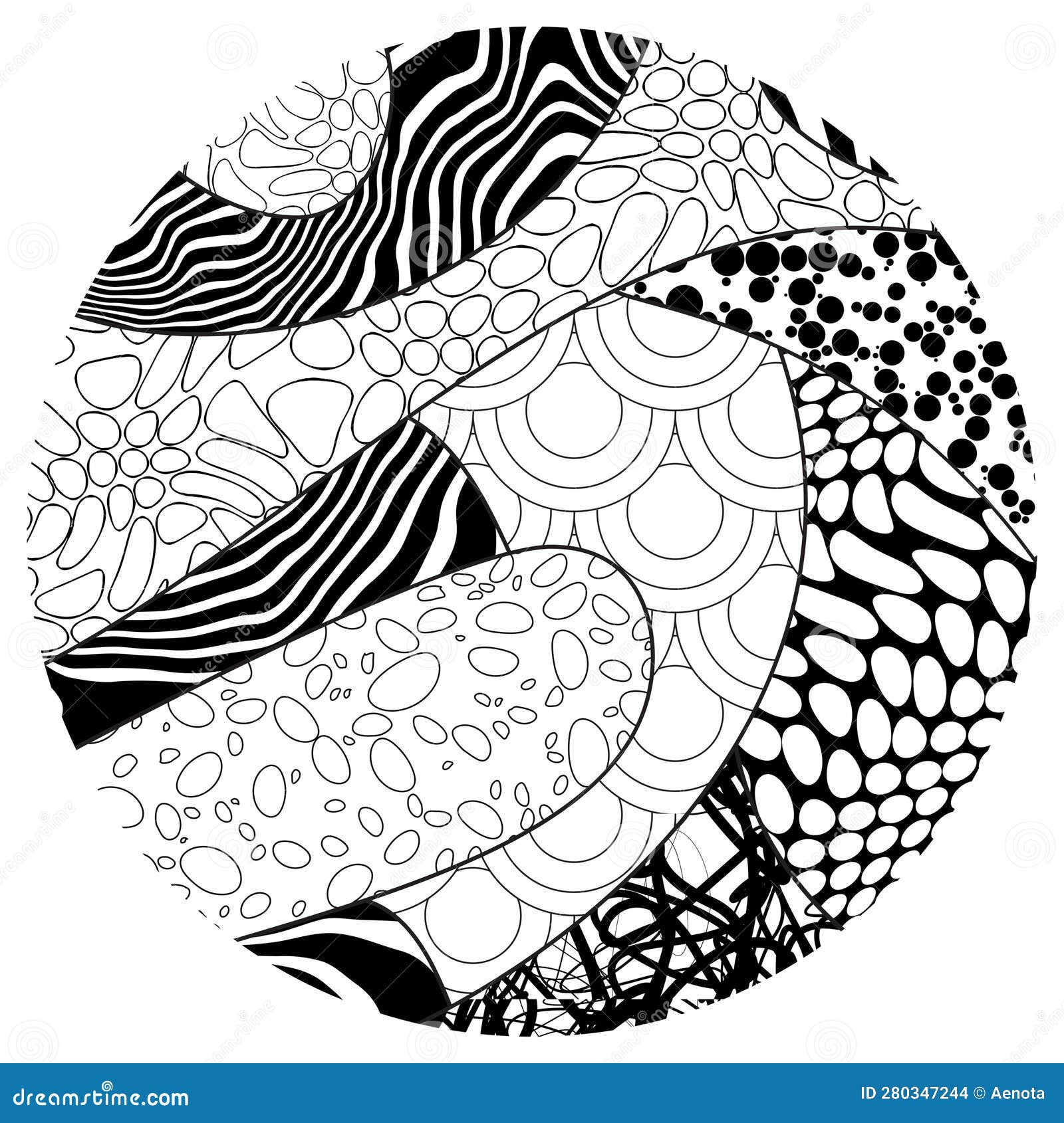 Vector Black and White Circle Illustration Stock Vector - Illustration ...