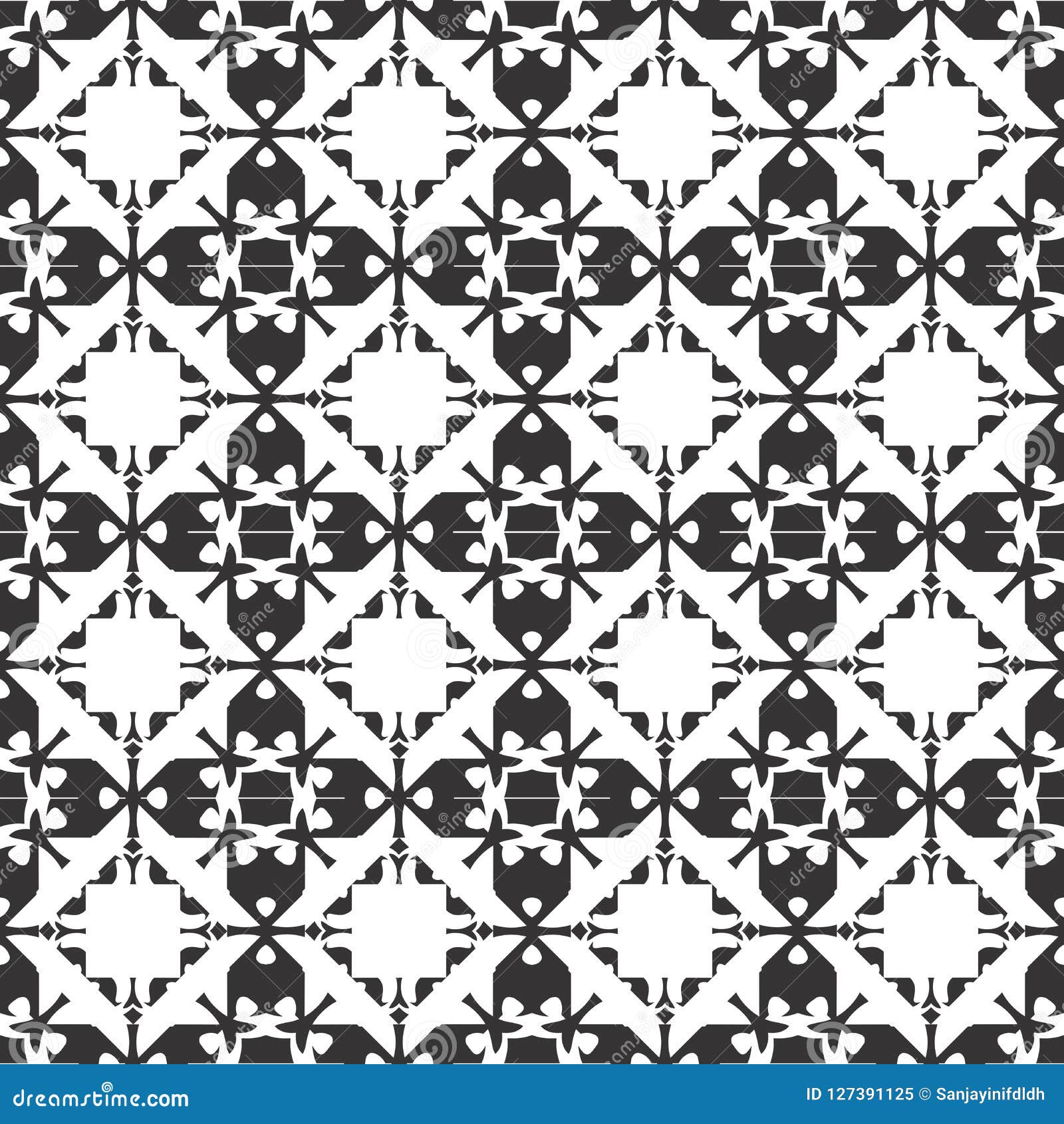 Vector Black and White Decorative Repeatable Design Stock Vector ...
