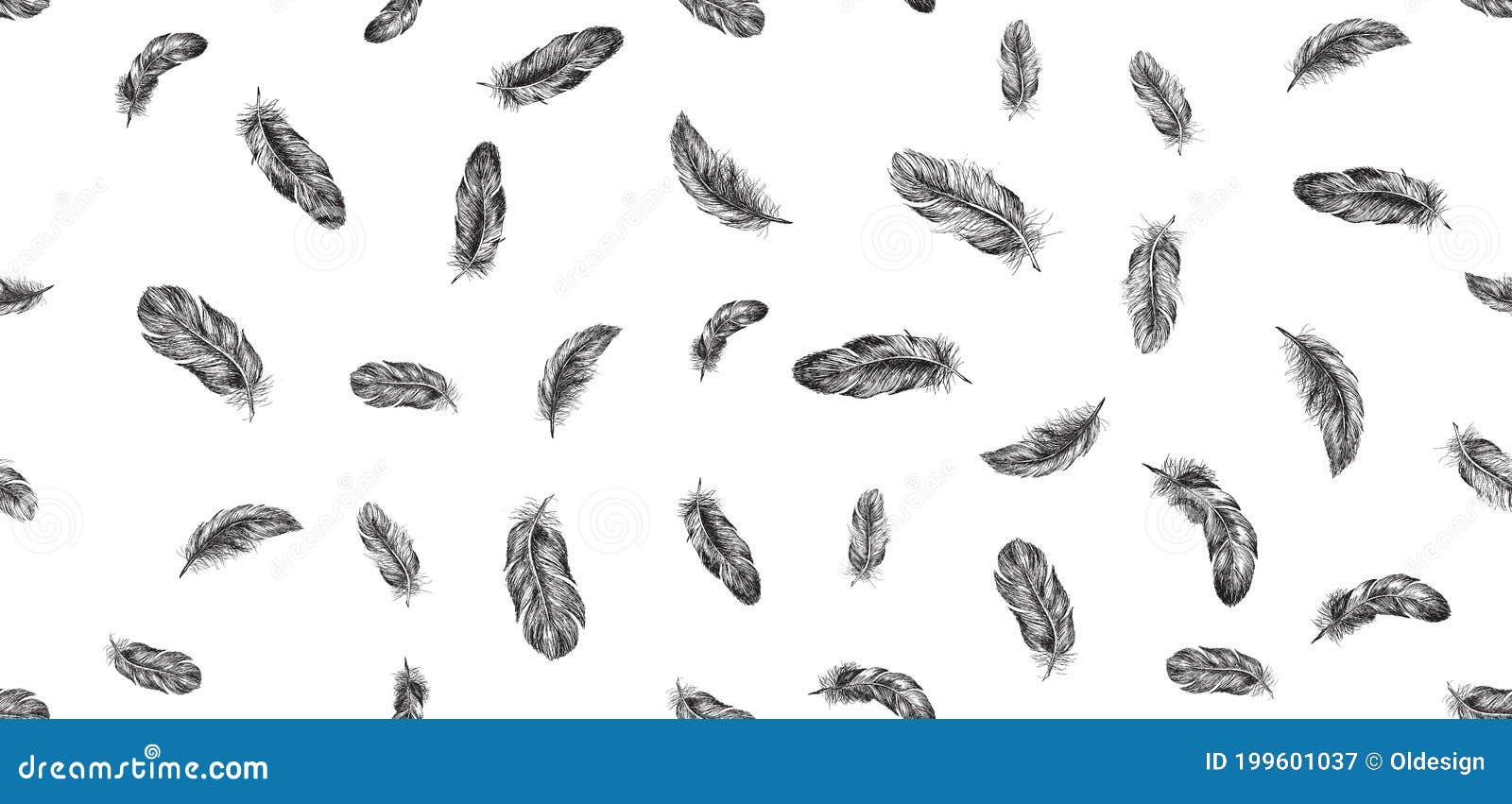 Vector Black and White Feather Pattern Stock Vector - Illustration of ...