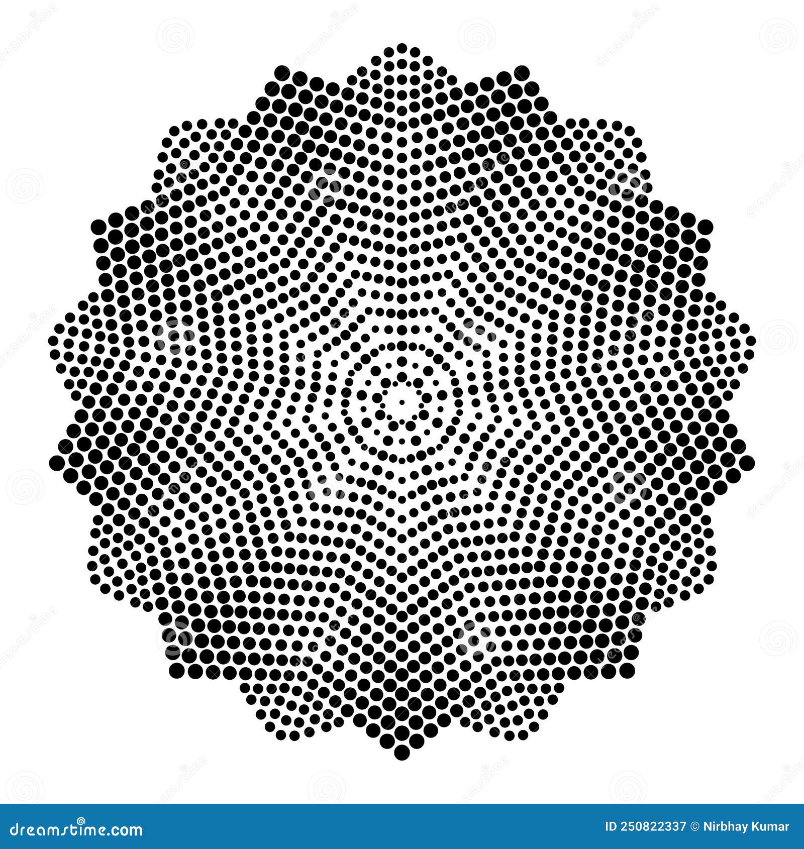 Vector Black and White Geometric Dots Design Stock Vector ...