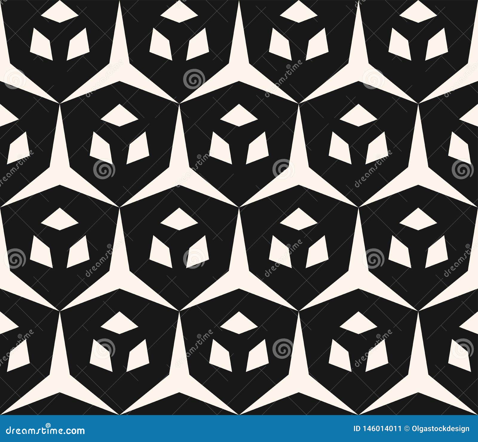 Vector Black and White Geometric Seamless Pattern with Diamond Shapes ...
