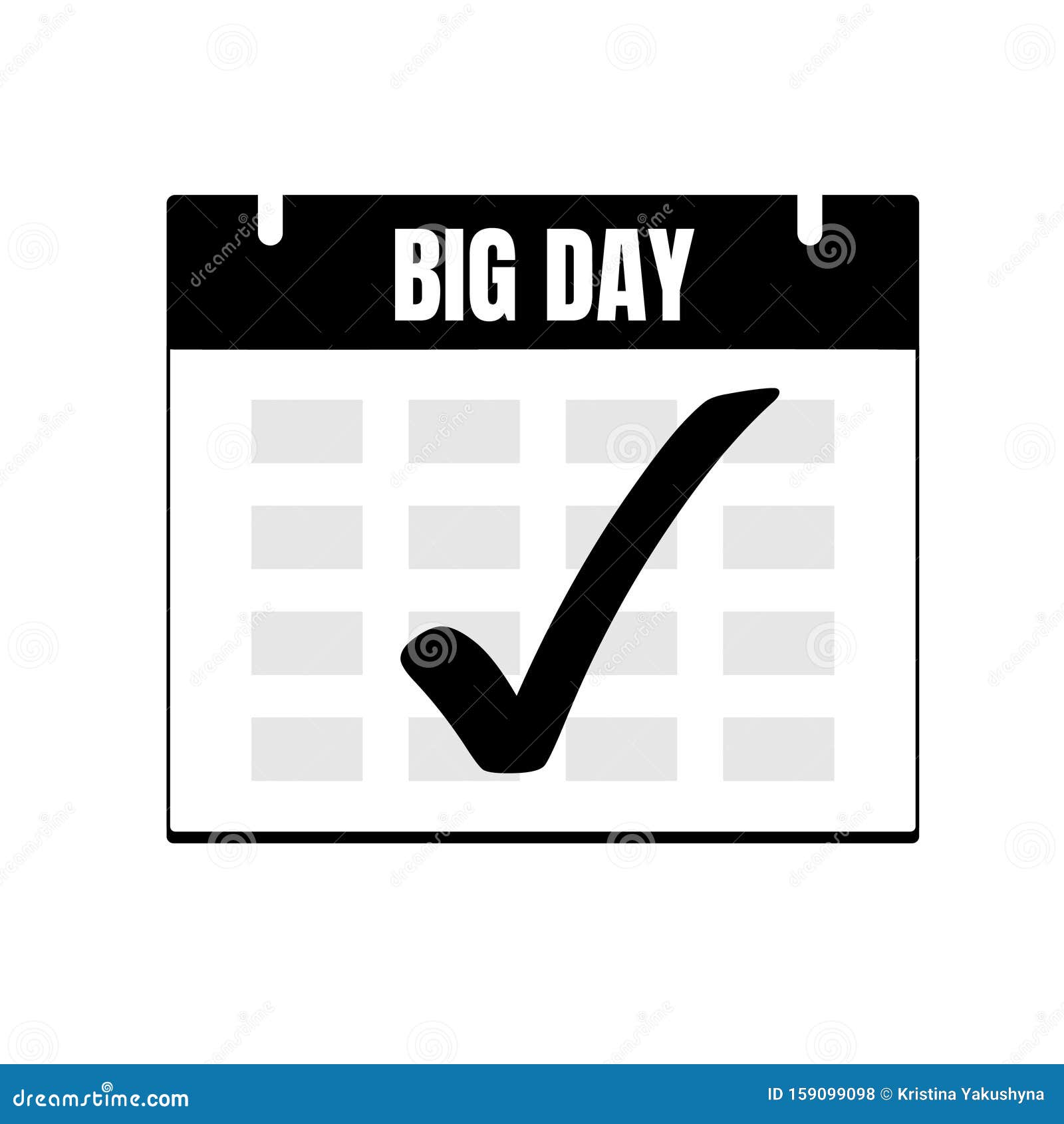 Vector Black and White Illustration. Calendar. Big Day. Stock ...